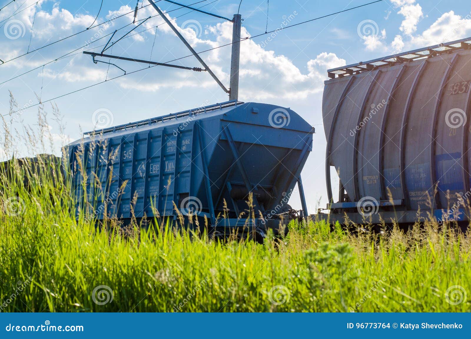 Freight train with cargo editorial stock image. Image of business ...