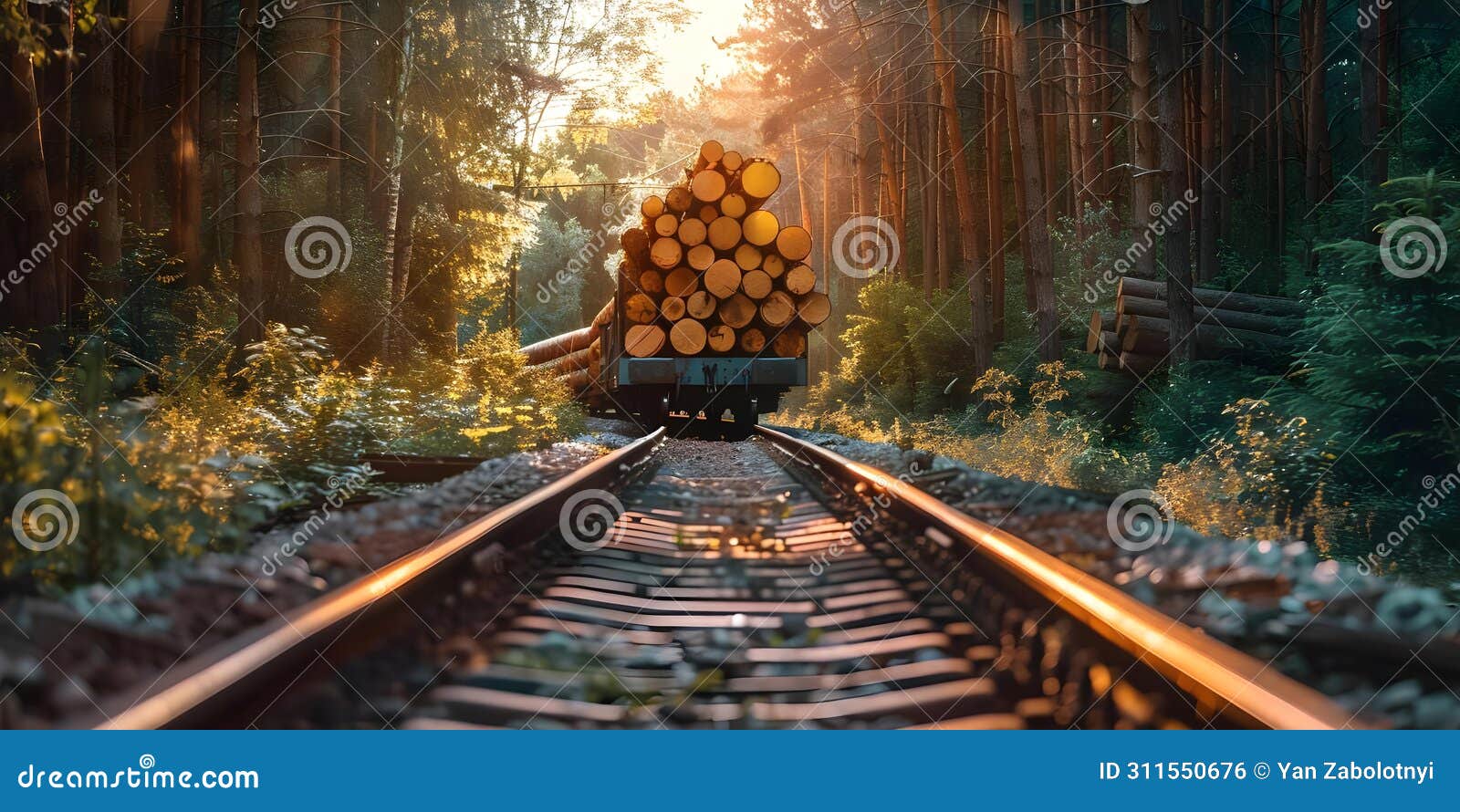 A Freight Train Carrying Timber Logs Symbolizing the Importance of ...