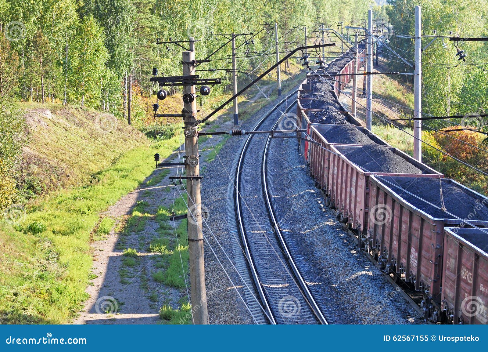 Freight train with coal stock image. Image of logistic - 62567155