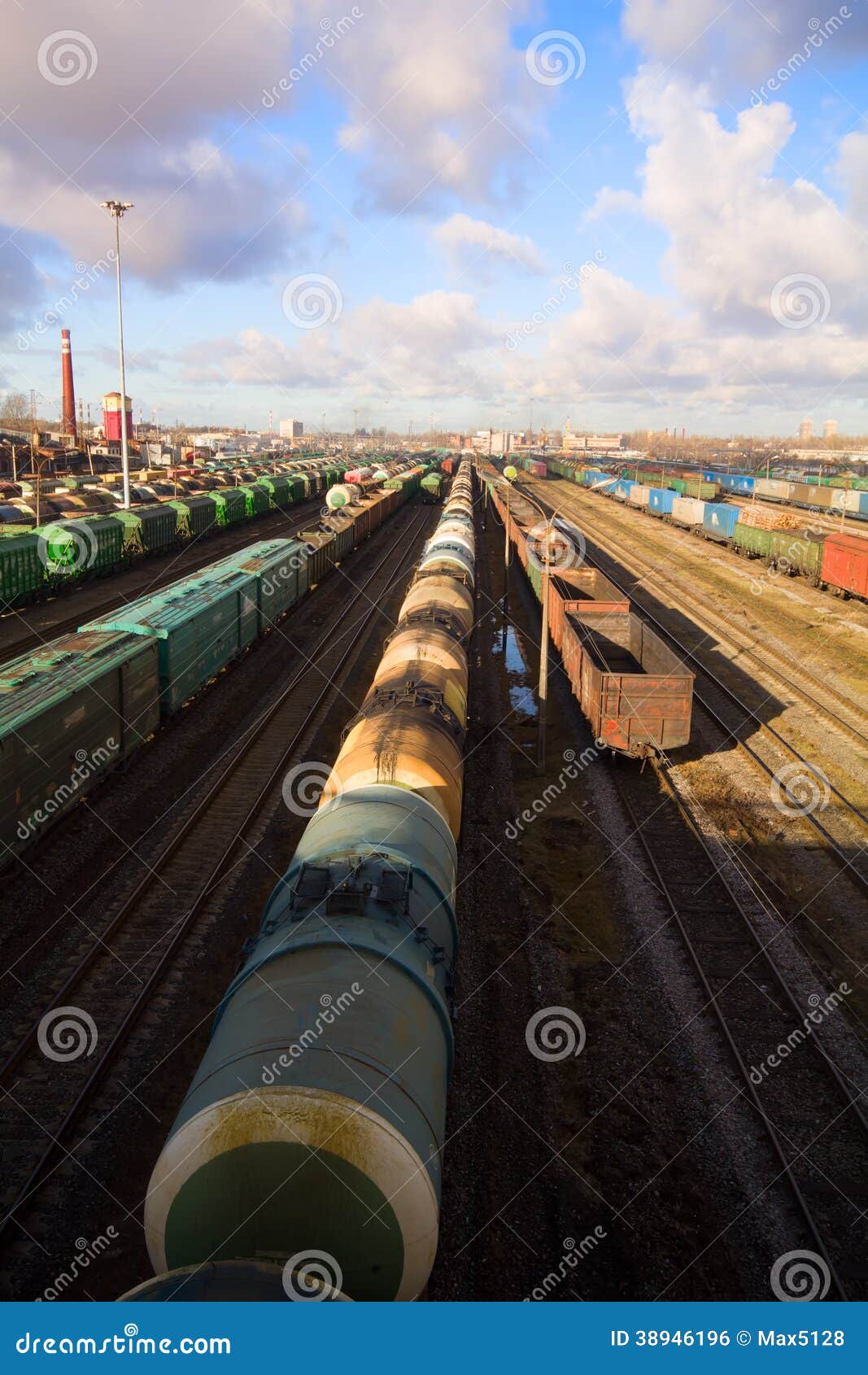 Freight Train with Color Cargo Stock Photo - Image of cargo, railroad ...