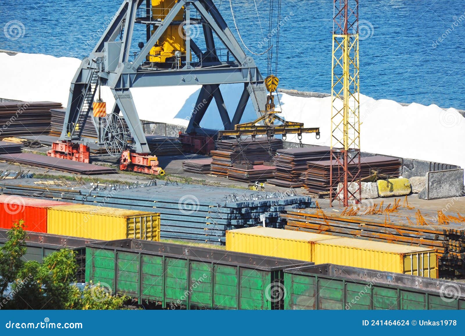 Freight Train, Container and Metal Stock Photo - Image of industry ...