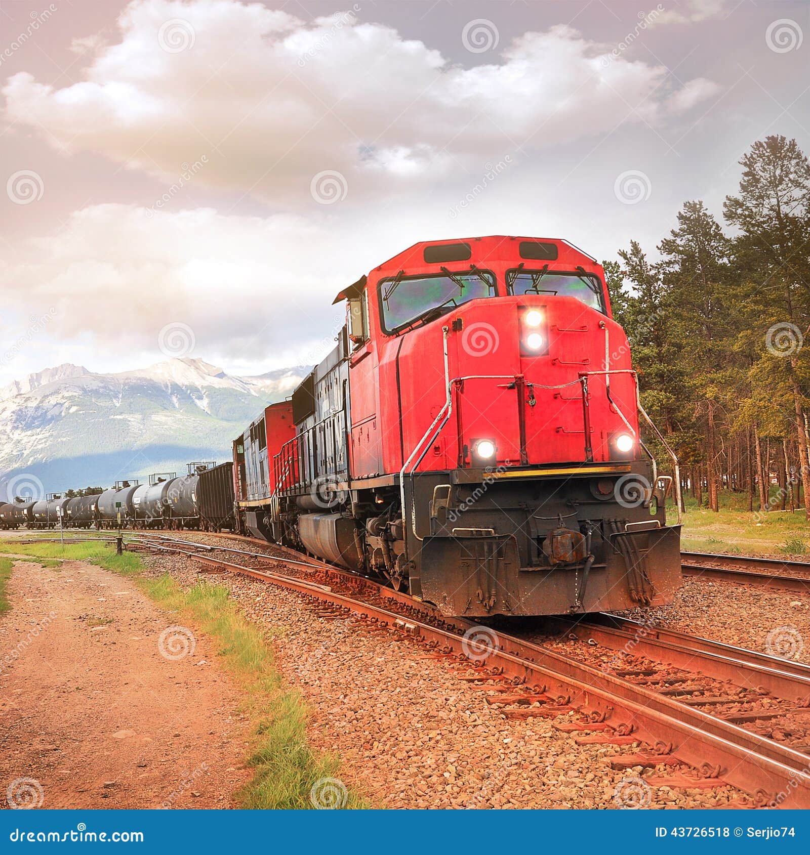 Freight train. stock photo. Image of calgary, mega, locomotive - 43726518