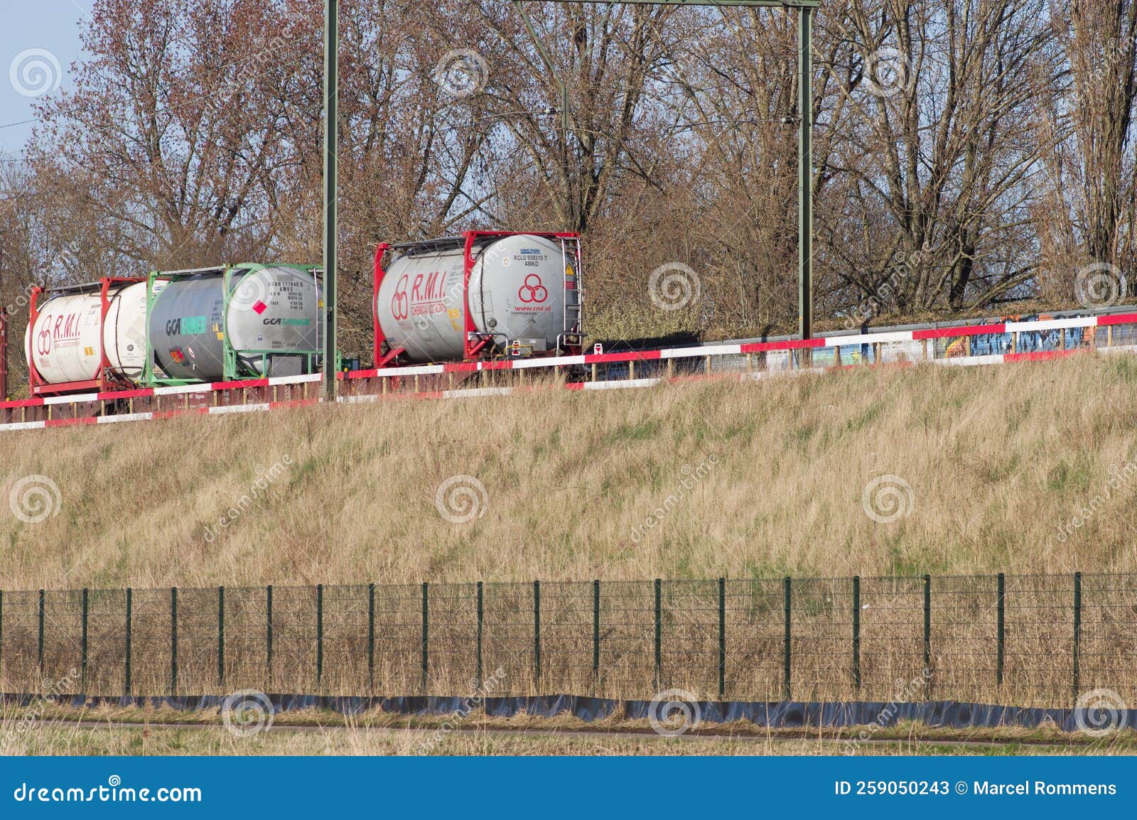 Freight Train with Different Wagons Editorial Stock Photo - Image of ...