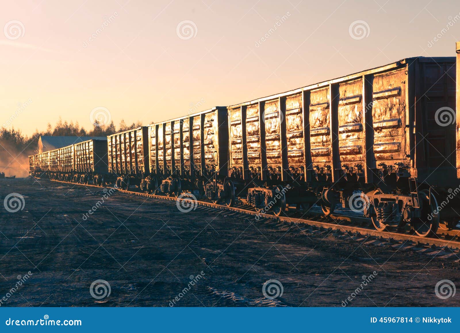 Freight train goods wagons stock photo. Image of dramatic - 45967814