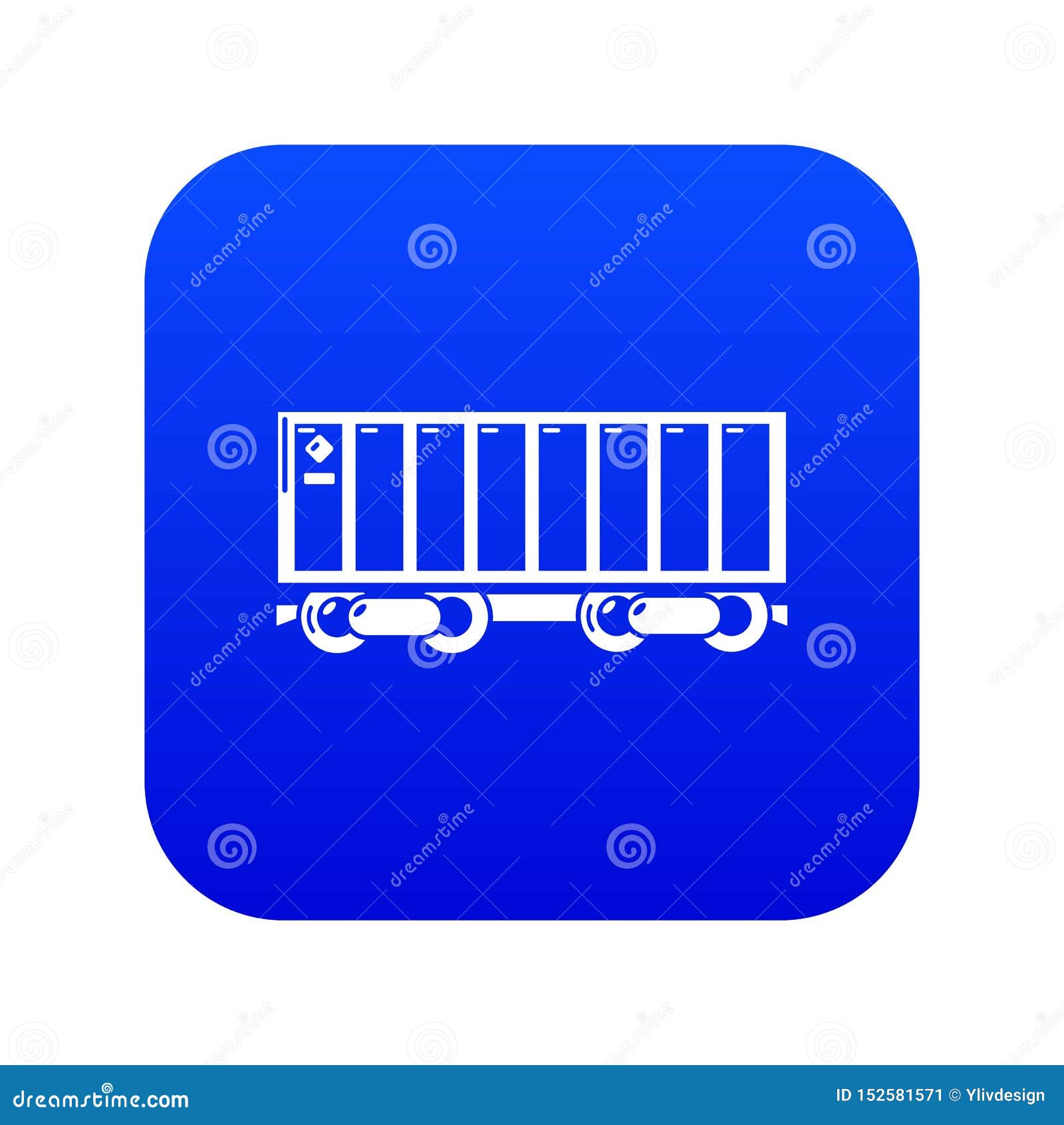 Freight Train Icon Blue Vector Stock Vector - Illustration of carriage ...