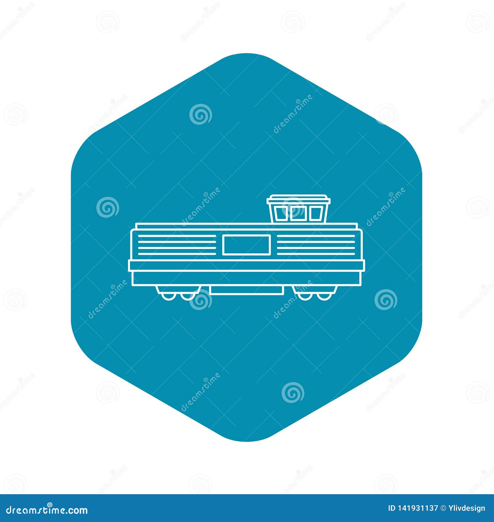 Freight Train Icon, Outline Style Stock Vector - Illustration of ...