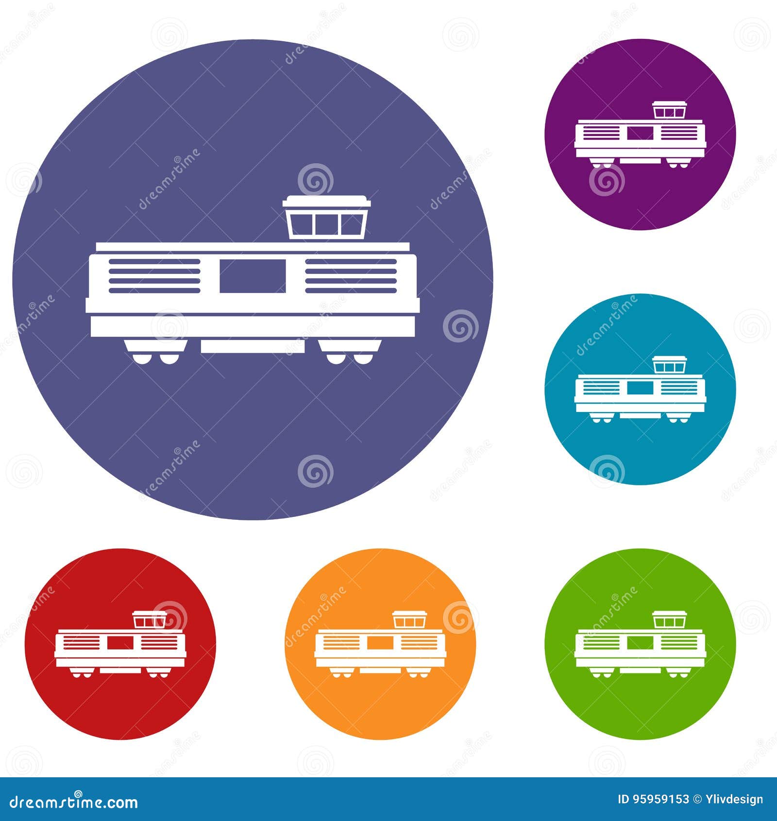 Freight train icons set stock vector. Illustration of locomotive - 95959153