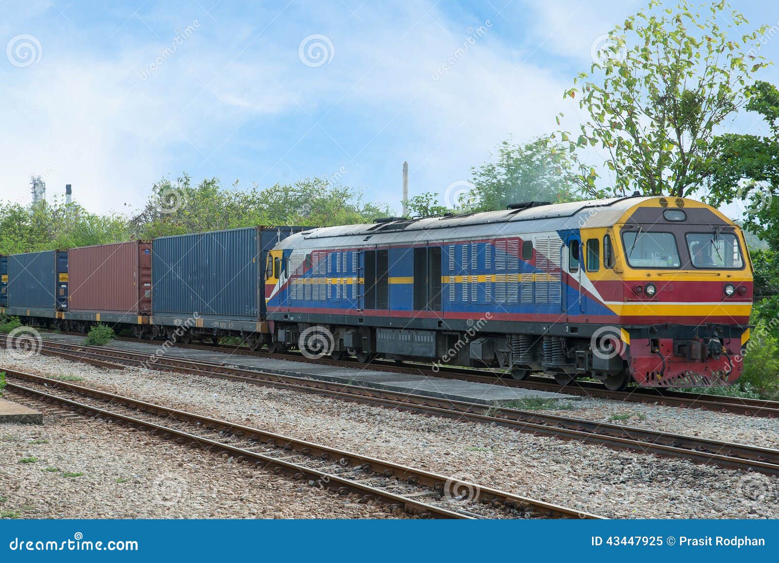 Freight Train into Industry Zone for Logistic Import Export Bac Stock ...