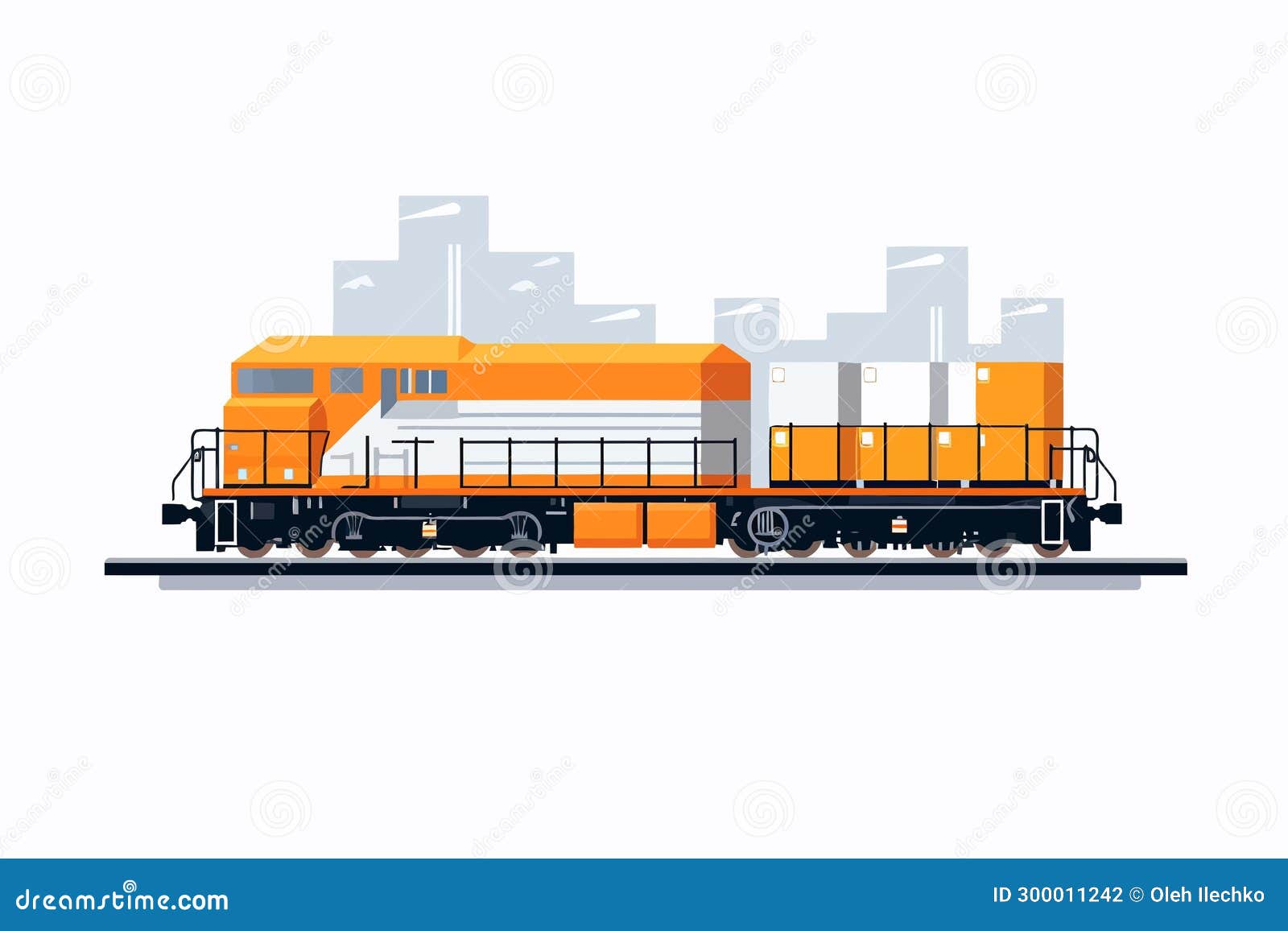 Freight Train Isolated Vector Style Illustration Stock Vector ...