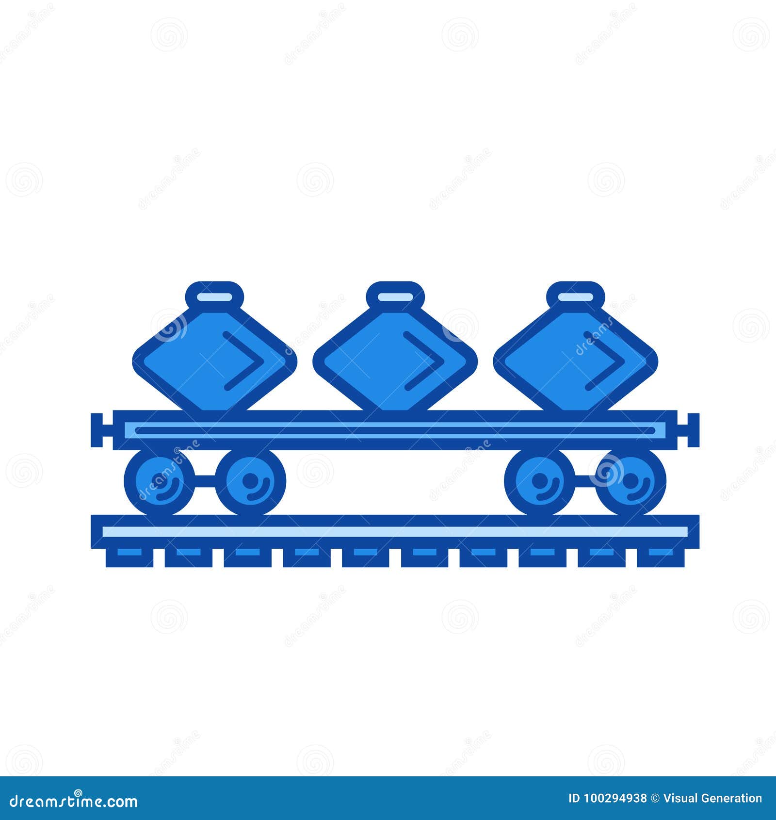Freight train line icon. stock vector. Illustration of industrial ...