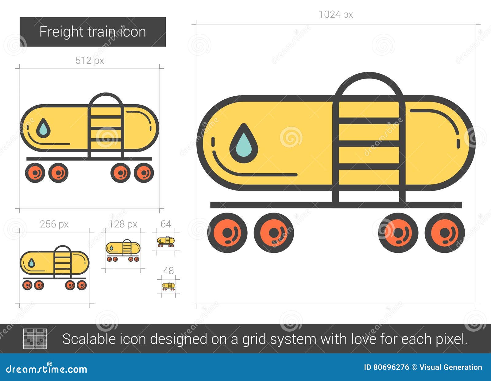 Freight train line icon. stock vector. Illustration of environment ...