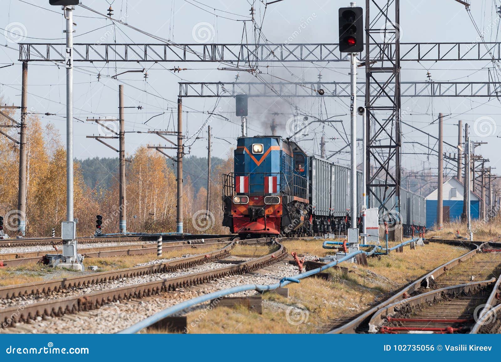 Freight Train Locomotive Carrying with Cargo on Daylight Editorial ...
