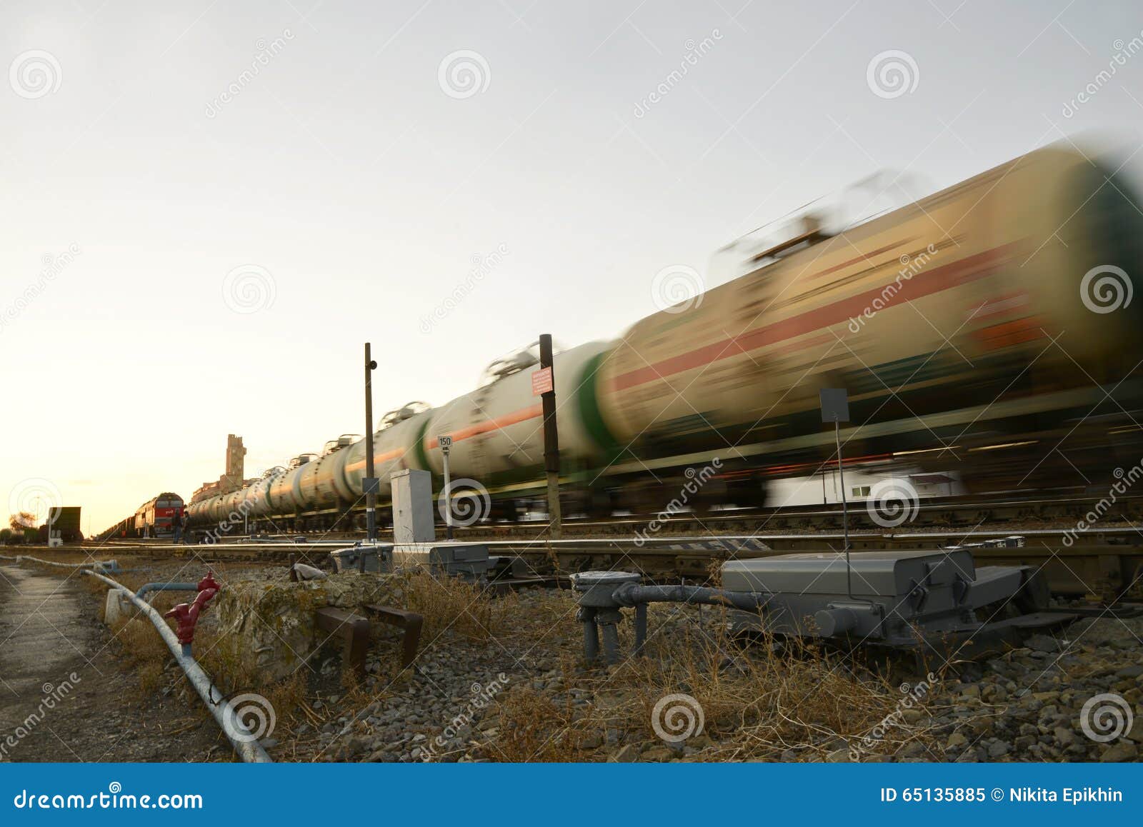 Freight Train Locomotive in Russia Stock Image - Image of horizon ...