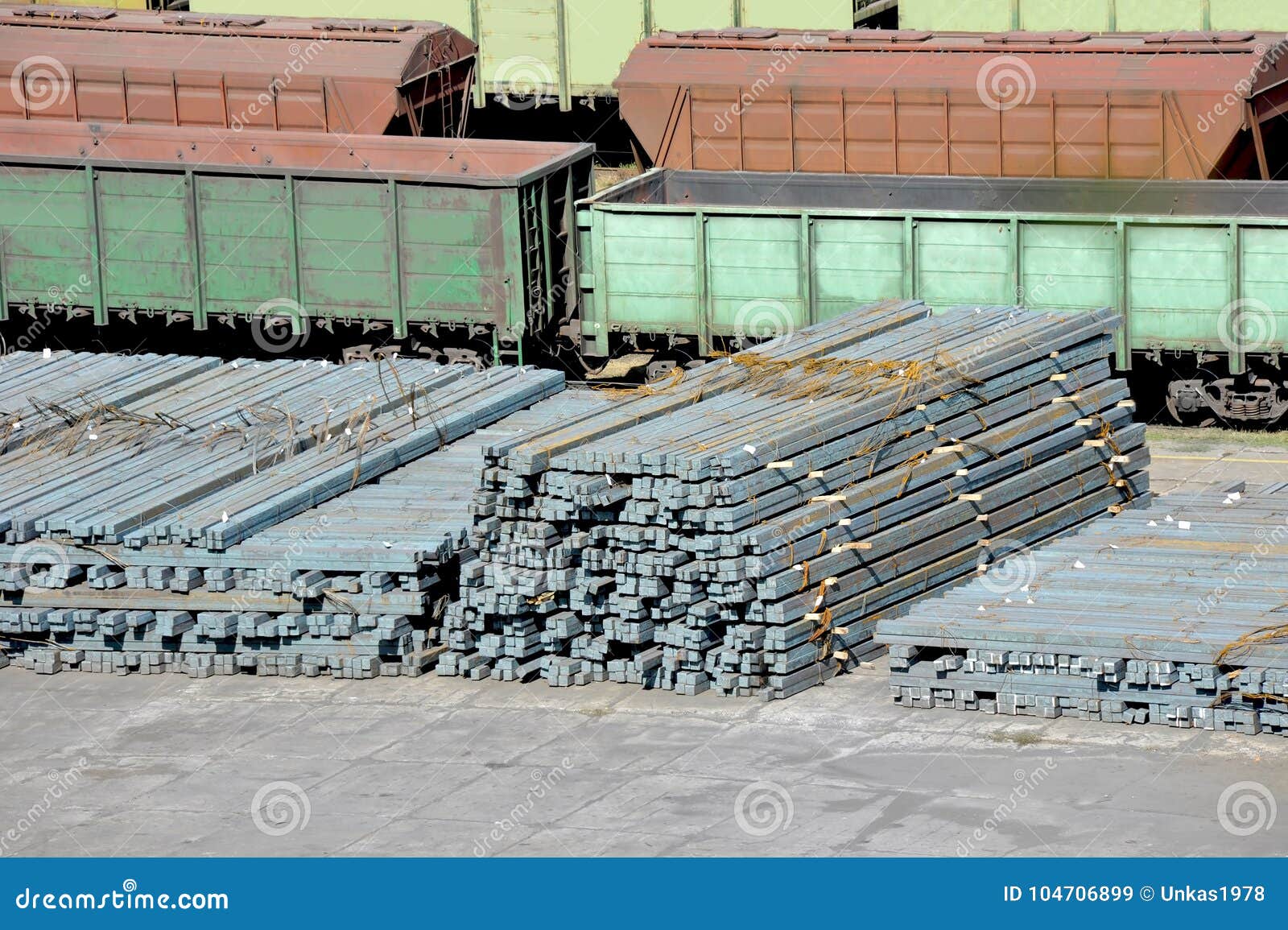 Freight train and metal stock image. Image of metallurgic - 104706899