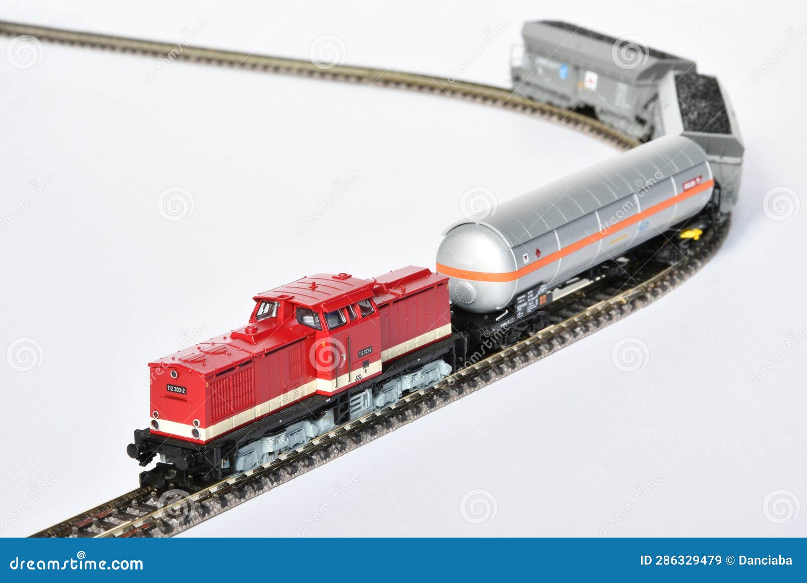 Freight Train Model Isolated on White Background Stock Image - Image of ...