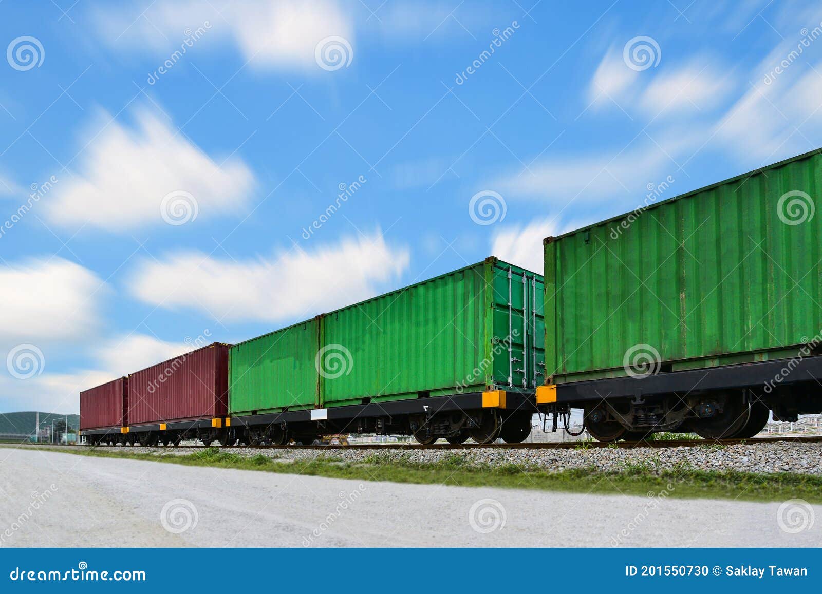 Freight Train with Old Cargo Containers Box Stock Photo - Image of ...
