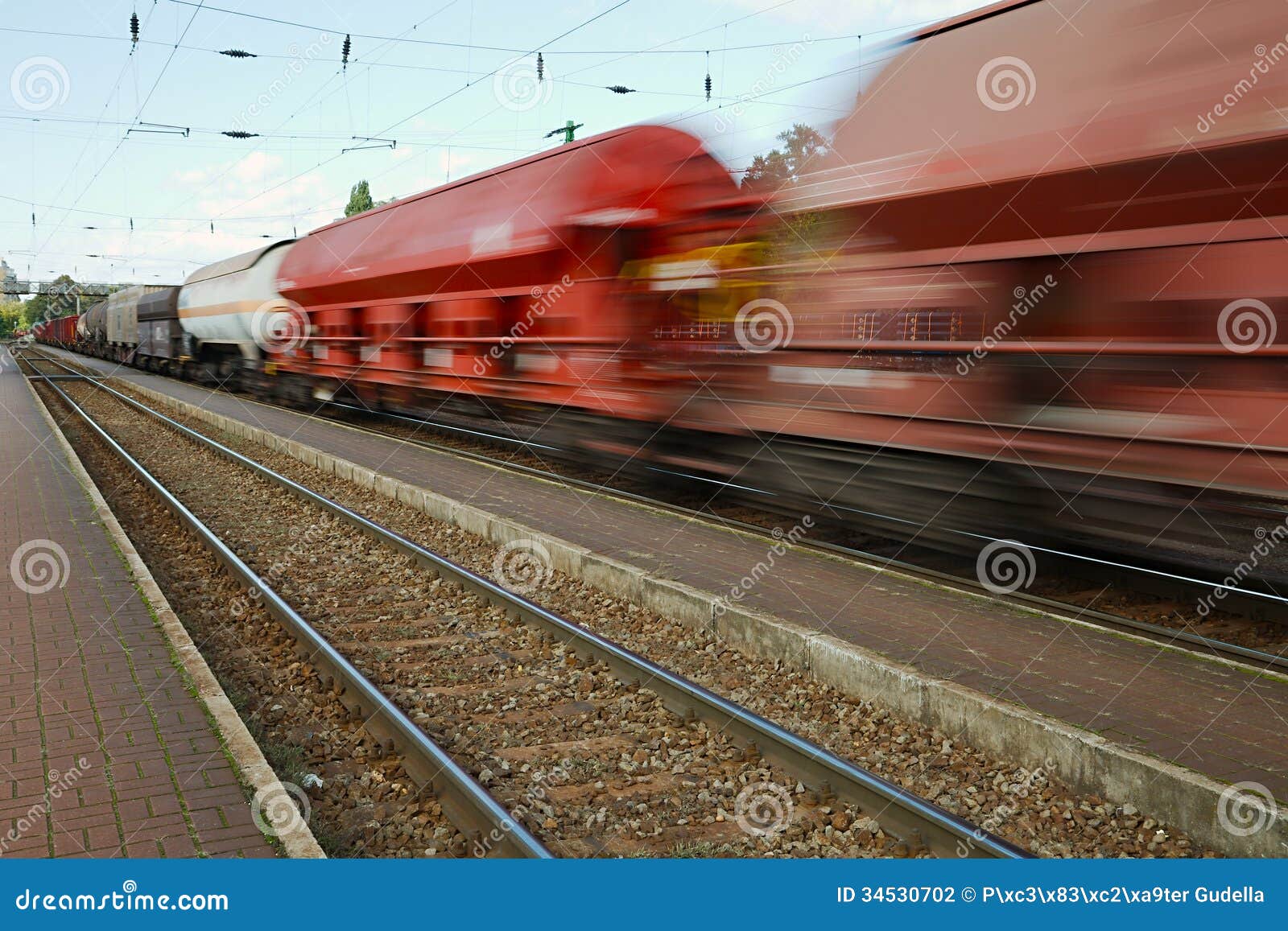 Freight Train stock photo. Image of carriage, motionblurred - 34530702