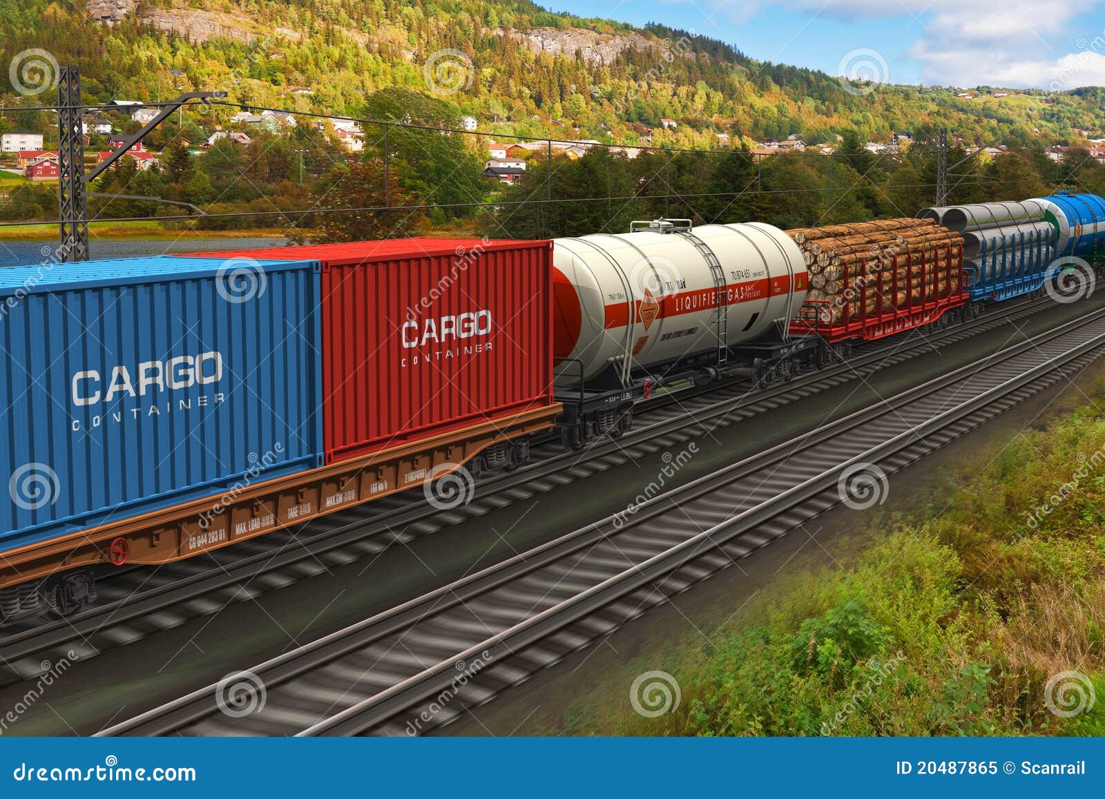 Freight Train Locomotive Royalty-Free Cartoon | CartoonDealer.com #70046153