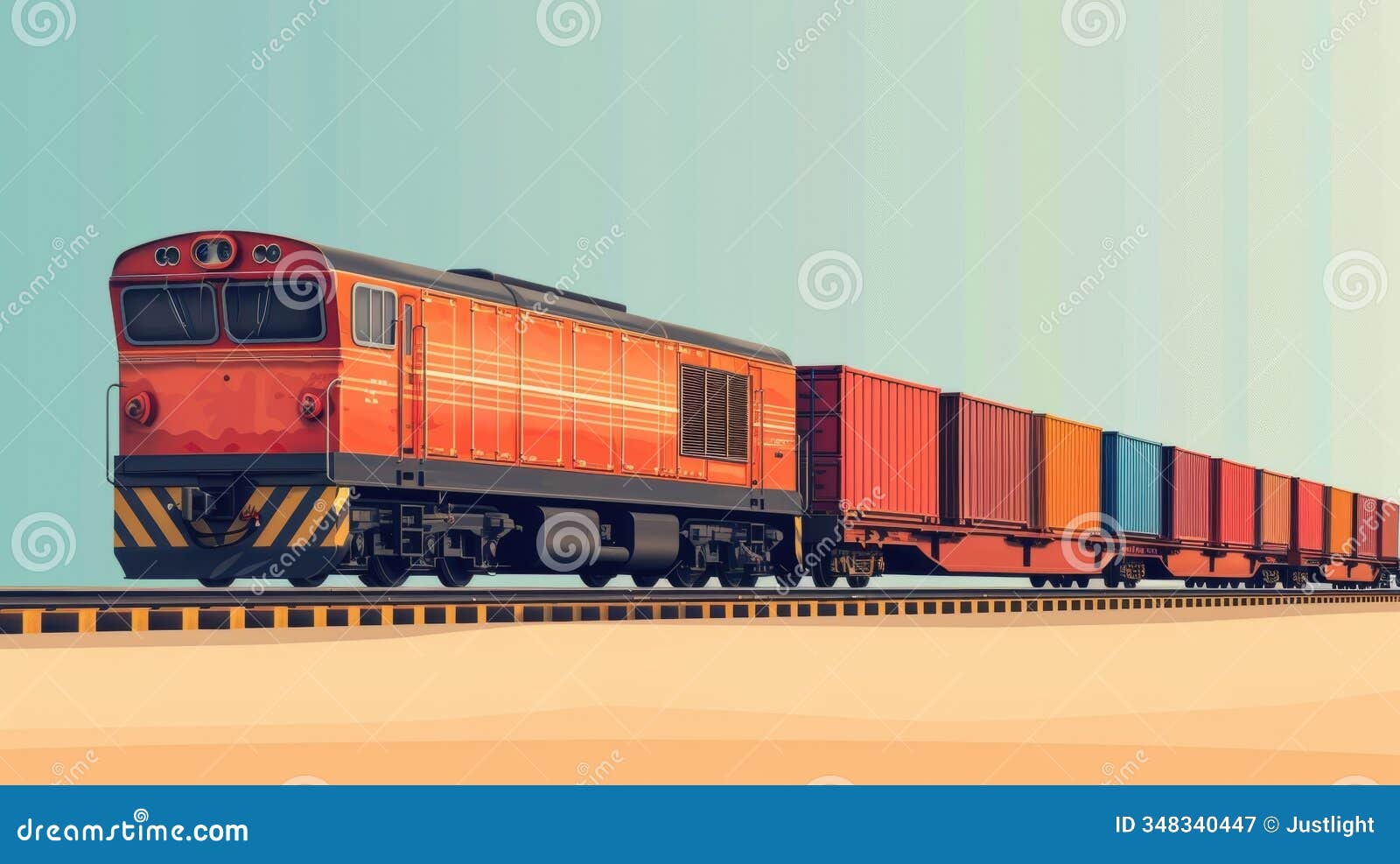 Intermodal Transportation Line Icons Collection. Containerization ...