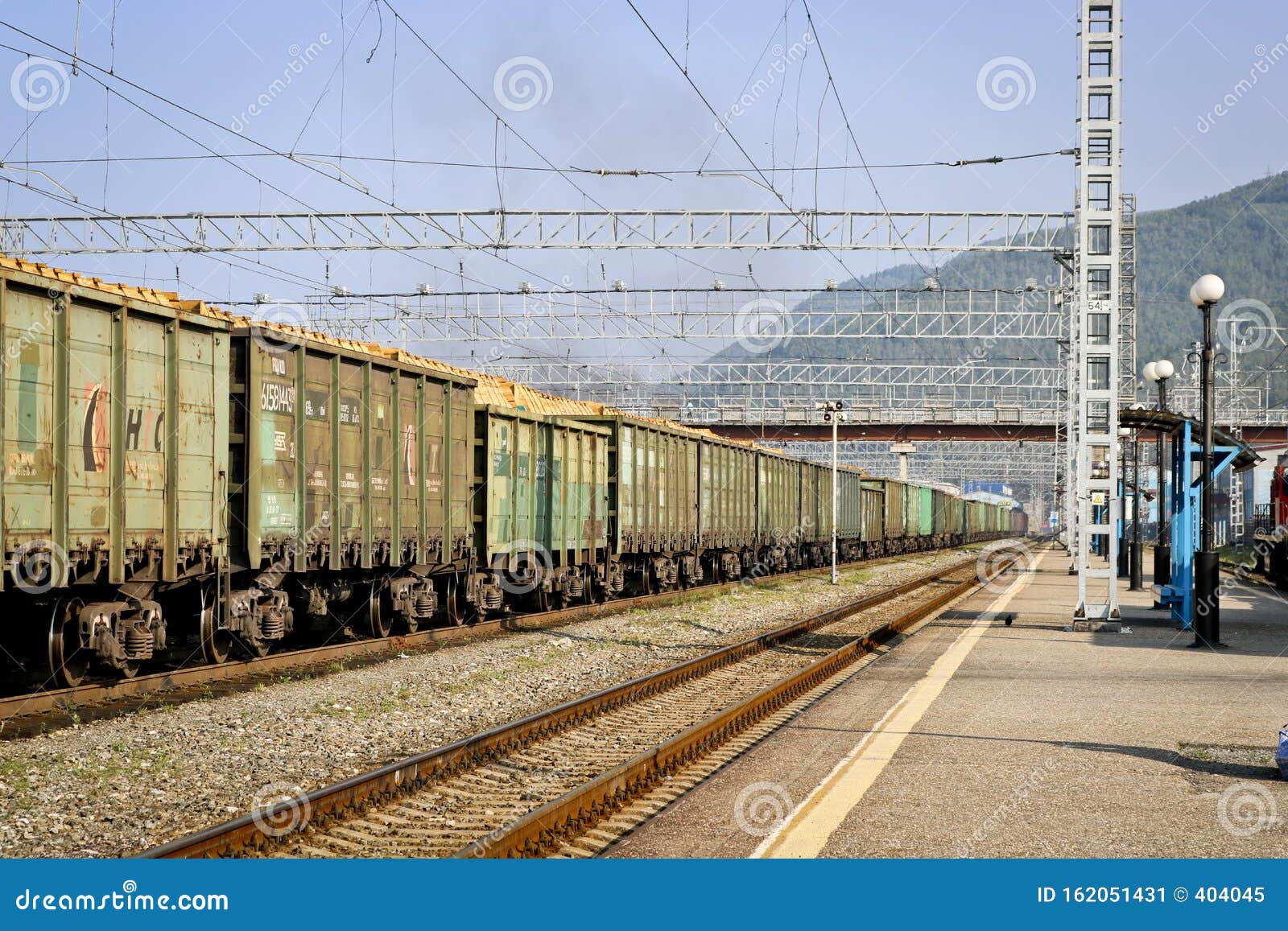 Freight Train on the Platform. Stock Image - Image of delivery, energy ...
