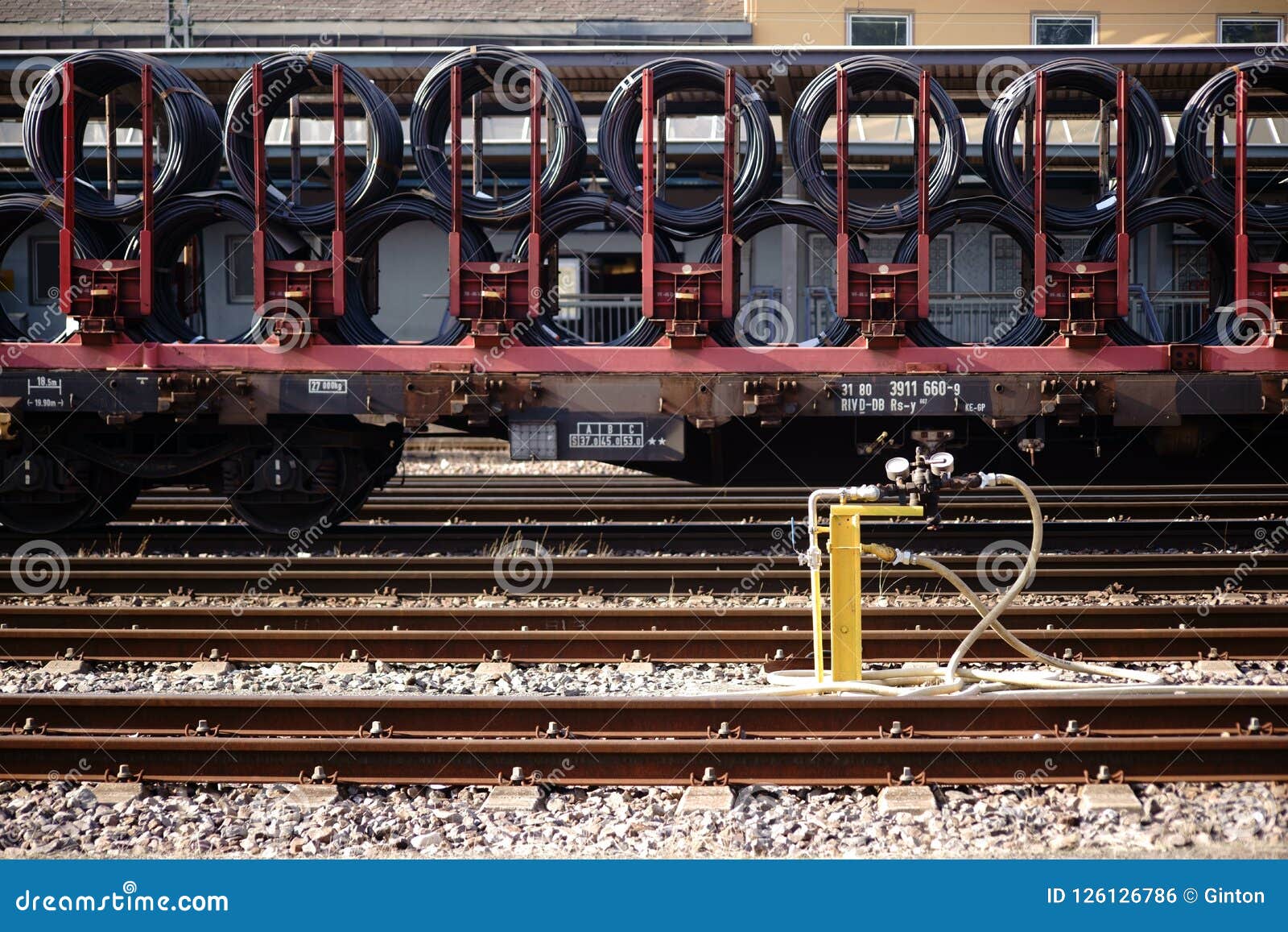 Freight train side view stock photo. Image of railways - 126126786