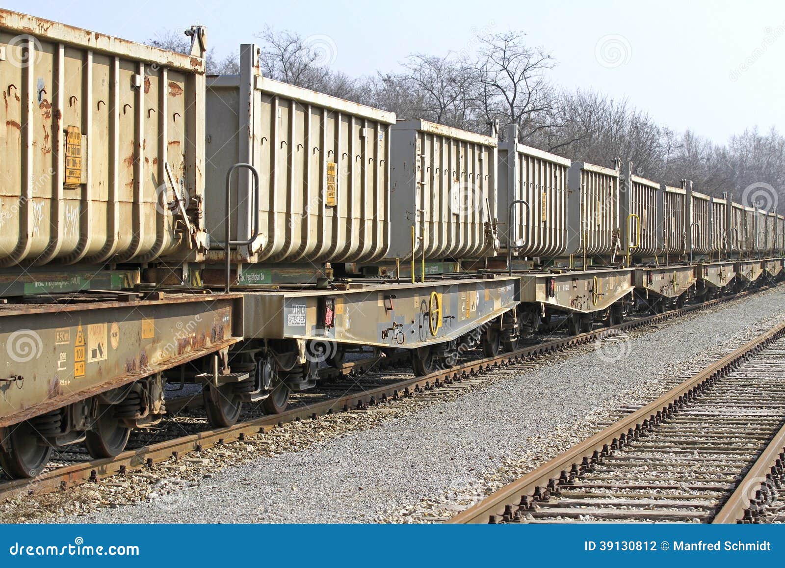 Freight train stock photo. Image of goods, gravel, industry - 39130812