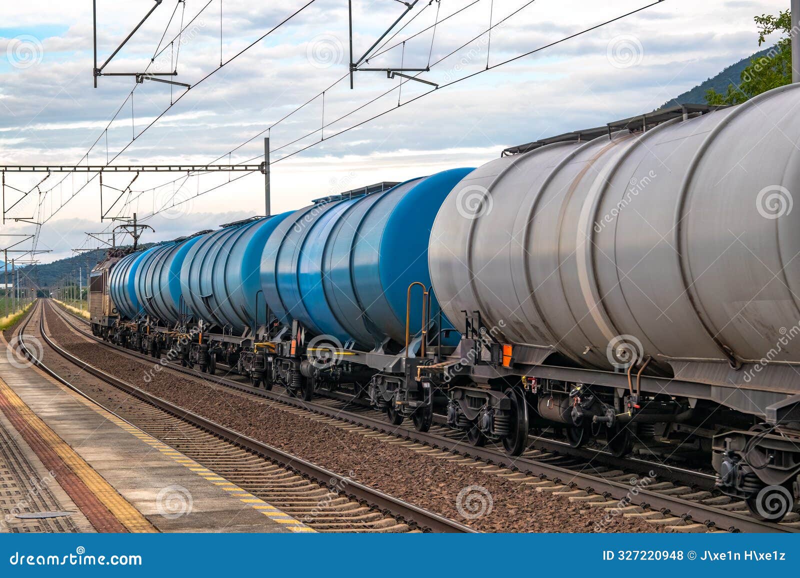 A Passing Train with Tankers. Stock Photo - Image of cargo, business ...