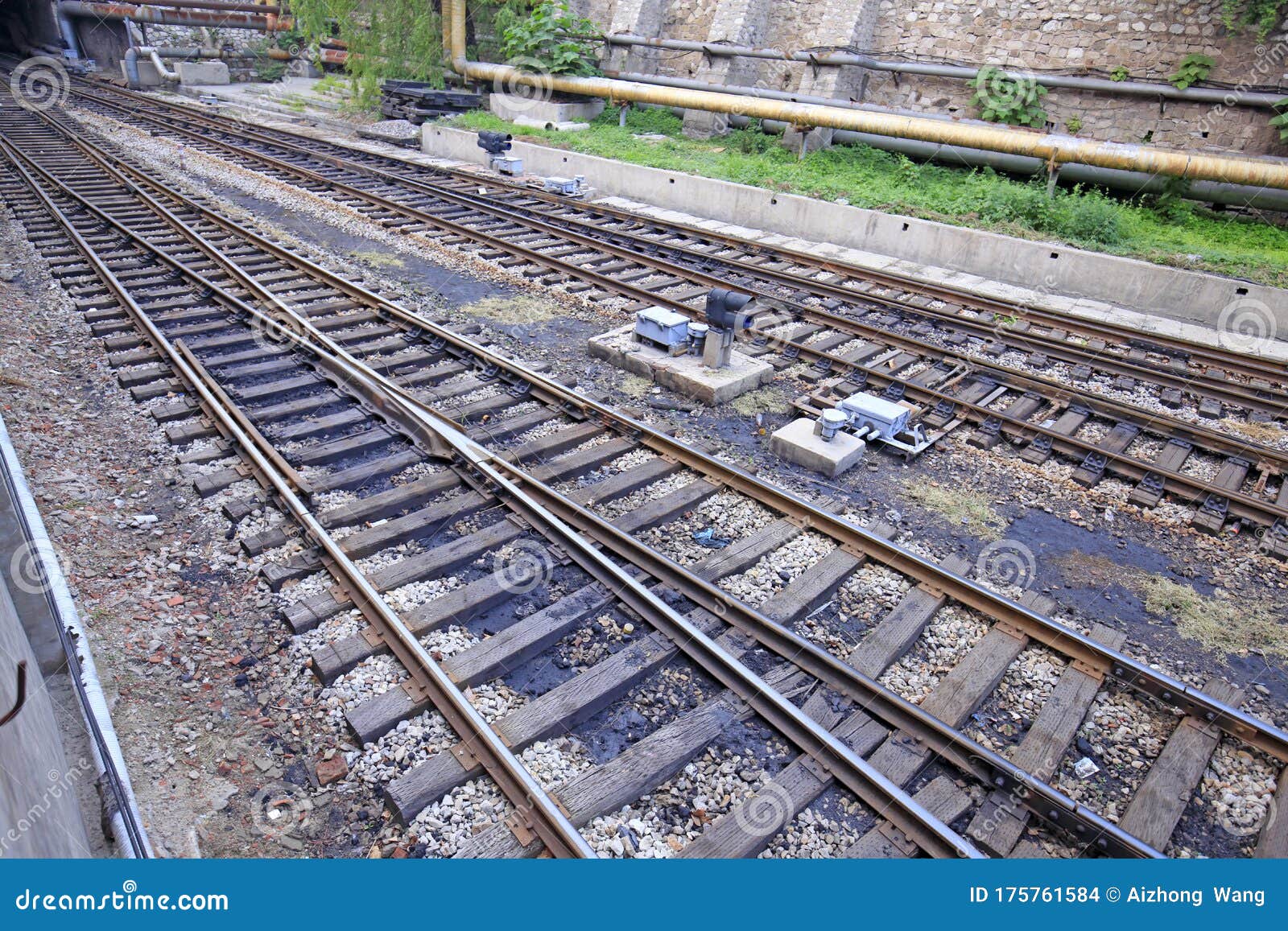 Freight train tracks stock photo. Image of transportation - 175761584