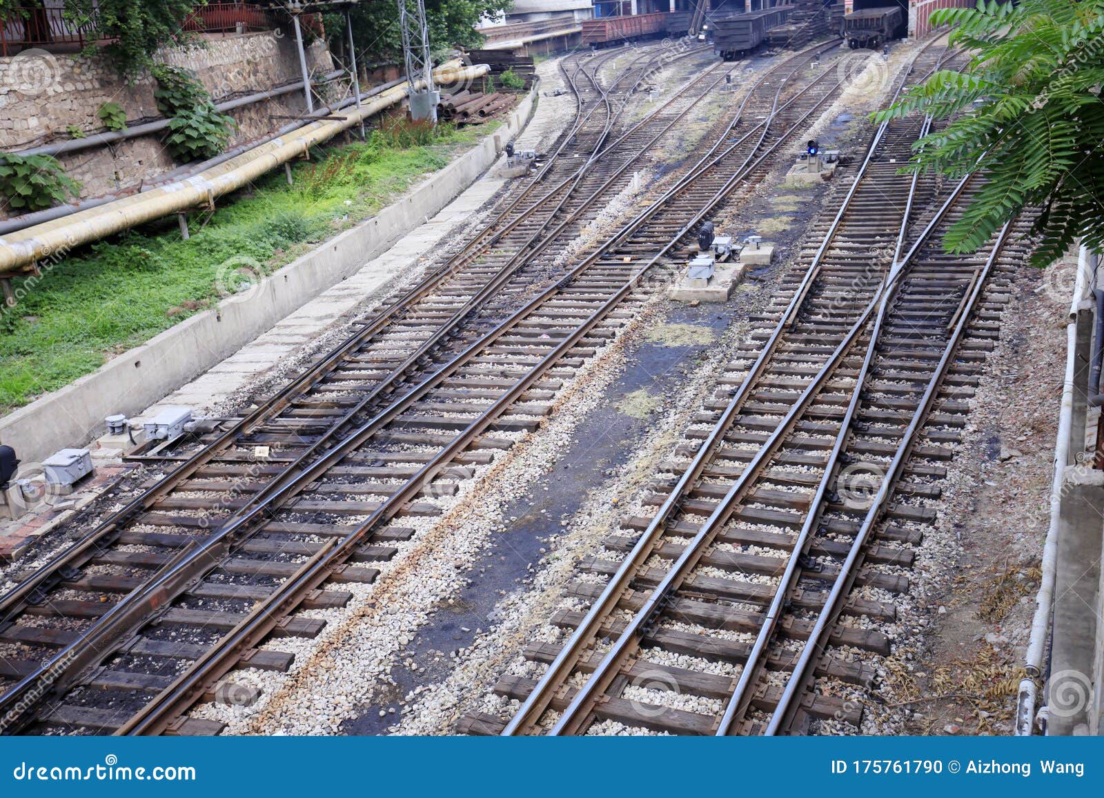 Freight train tracks stock photo. Image of junction - 175761790