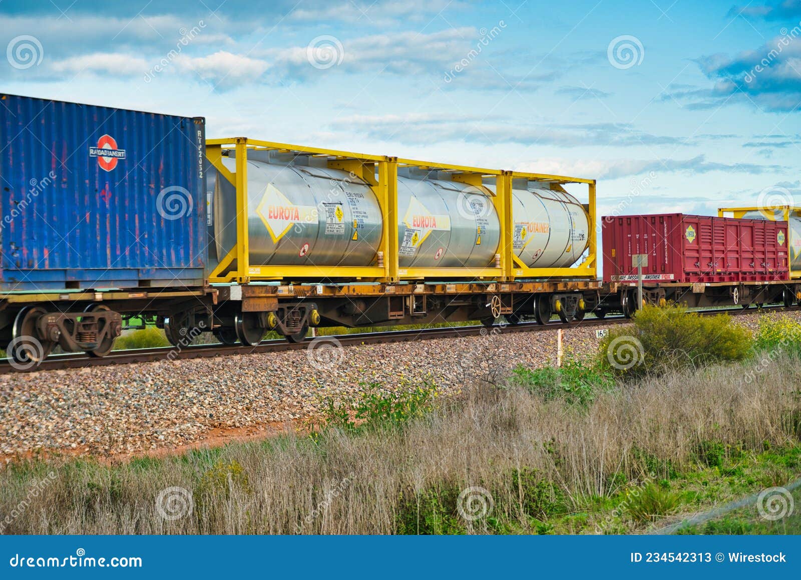 Freight Train Transporting Containers on Australian Railway Editorial ...