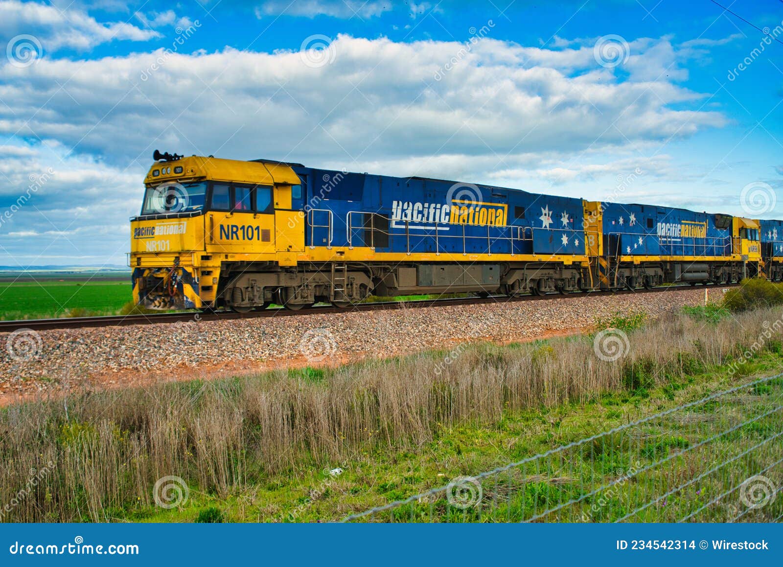 Freight Train Transporting Containers on Australian Railway Editorial ...