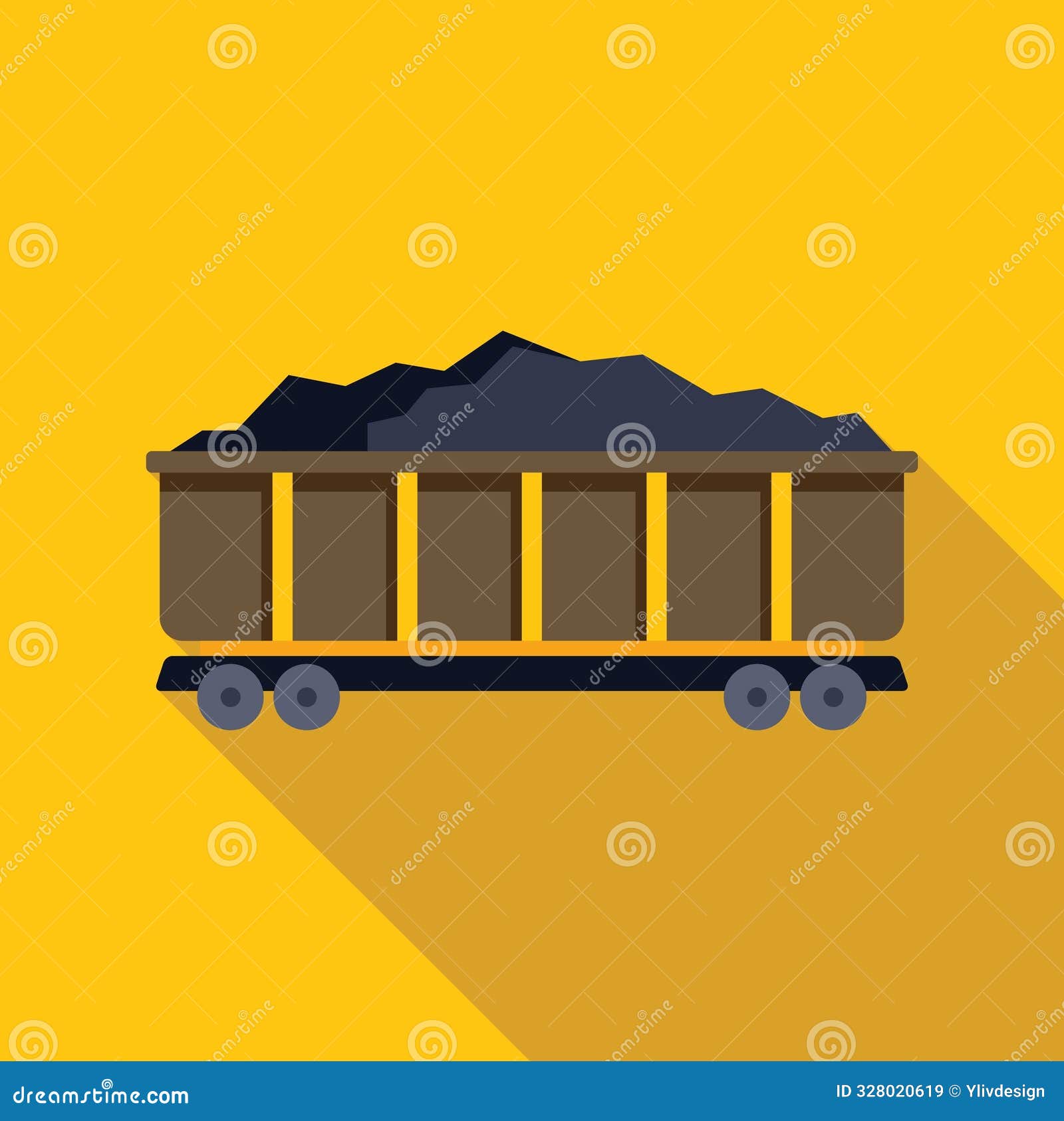 Freight Train Wagon Transporting Coal Illustration Stock Vector ...
