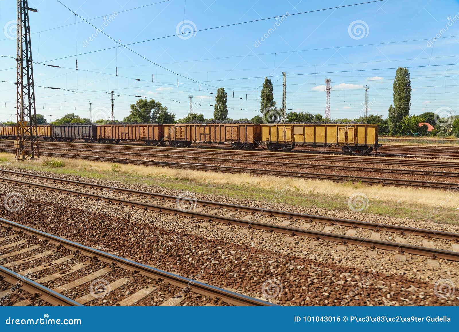 Freight Train Wagons stock photo. Image of cargo, junction - 101043016
