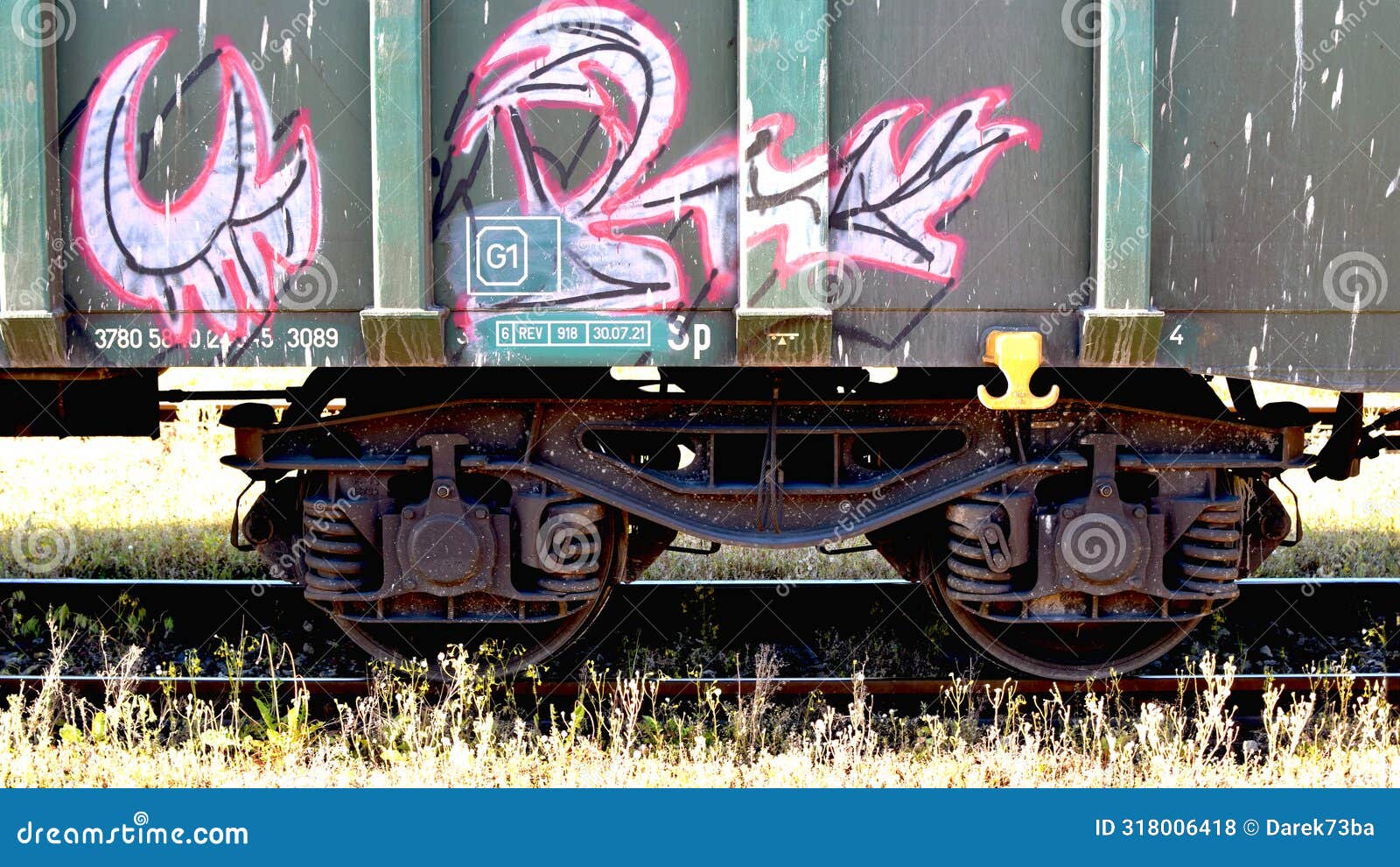 Freight Train Wheels with Graffiti Stock Photo - Image of graffiti ...