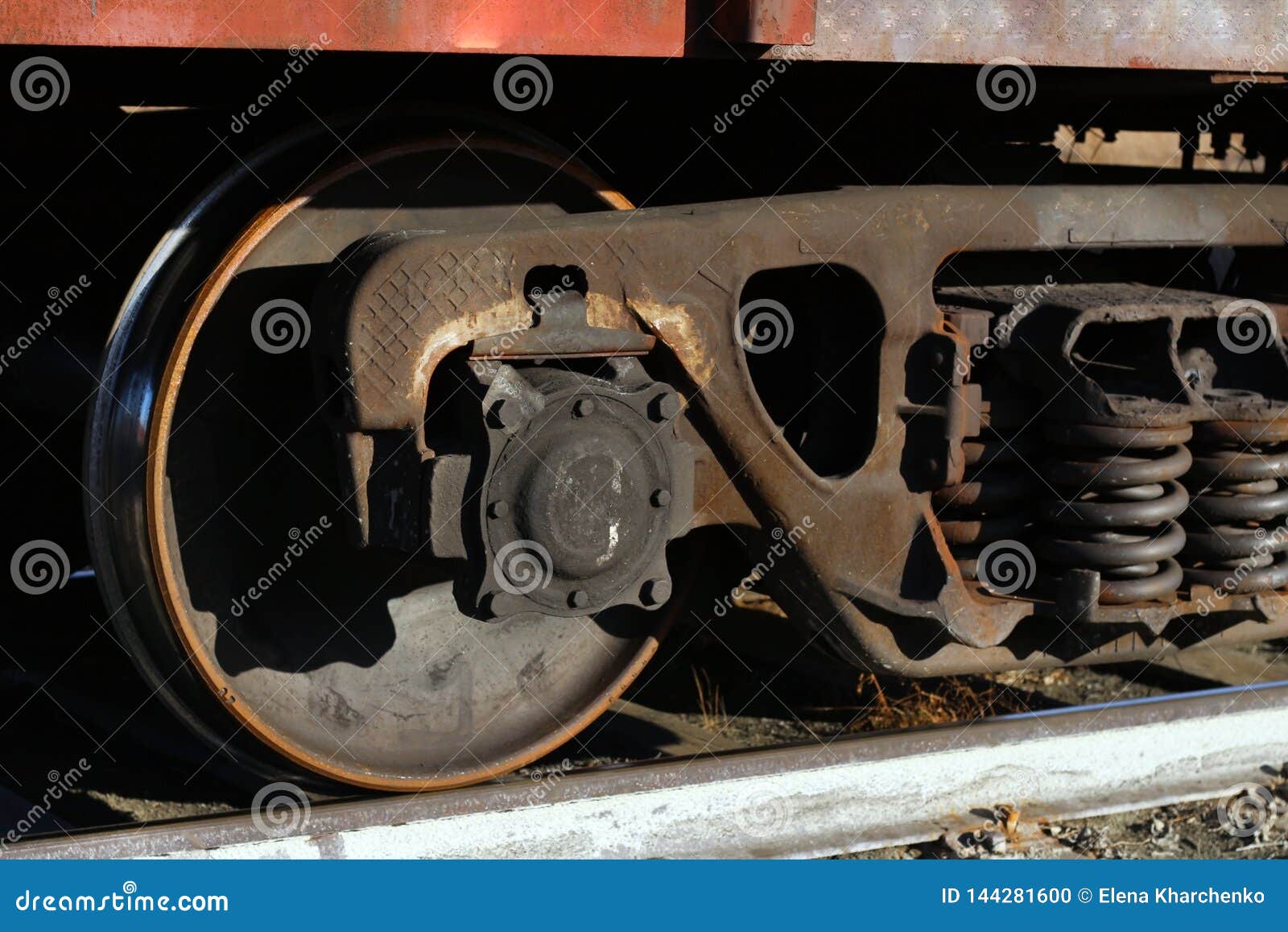 Freight Train Wheels on Rails Stock Photo - Image of freight, industry ...