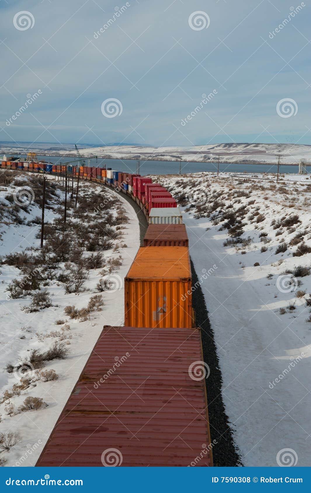 Freight train in winter stock photo. Image of freeze, cold - 7590308