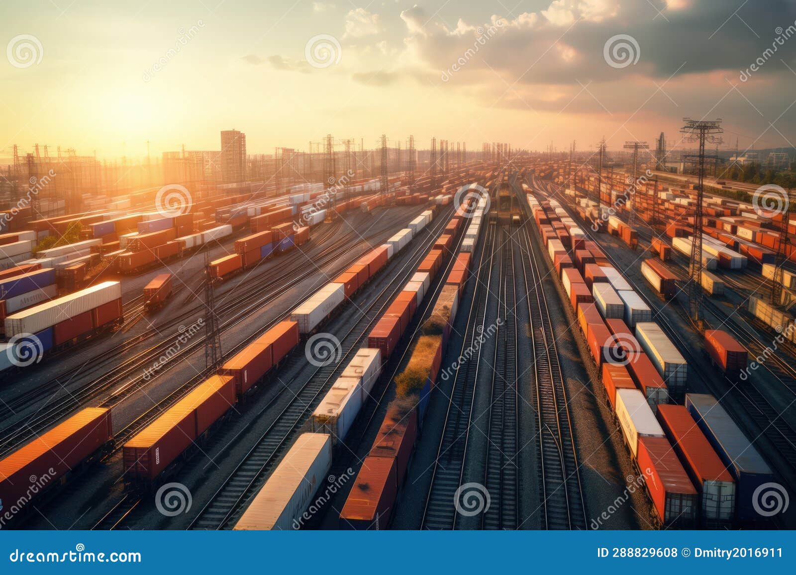 Freight Trains with Cargo Containers. Stock Photo - Image of shipment ...