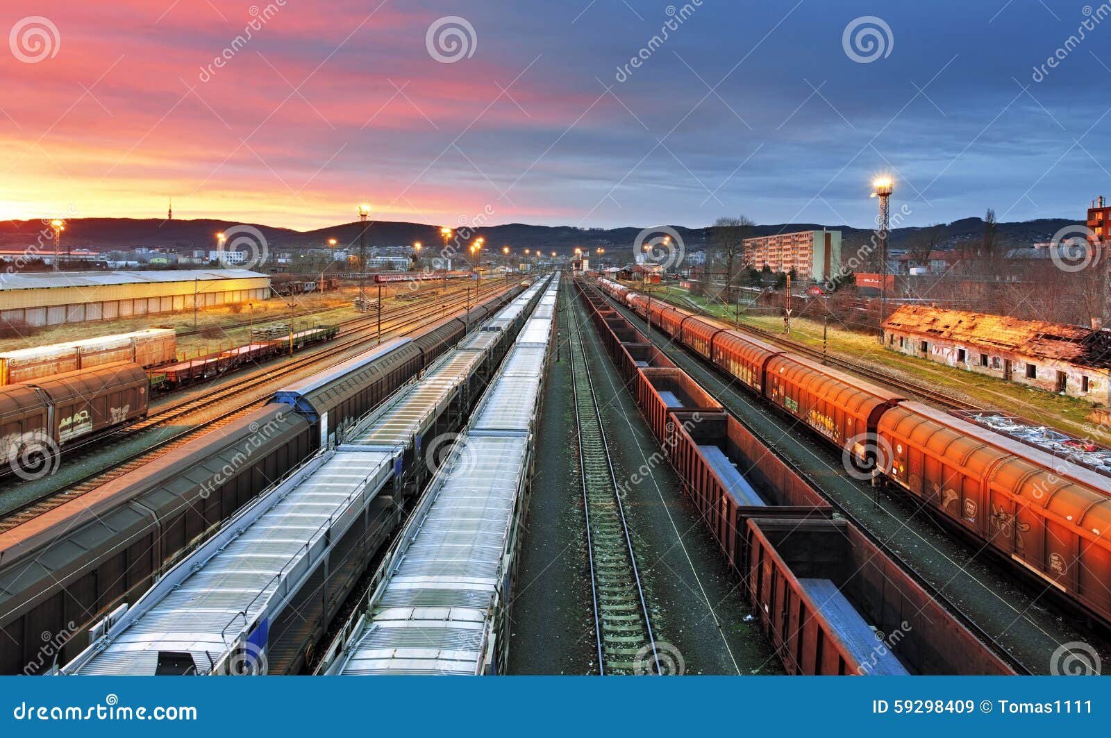 Freight Trains - Cargo Transportation Stock Image - Image of junction ...