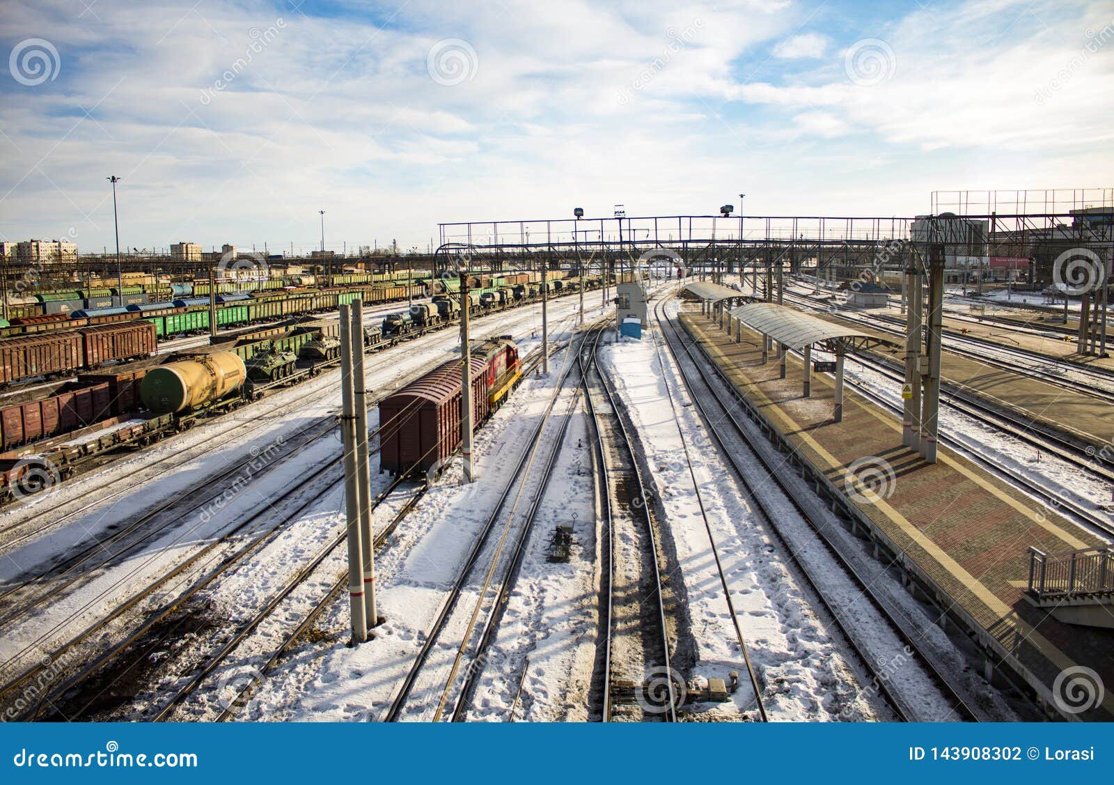 Freight Trains at the Railway Station Editorial Photography - Image of ...