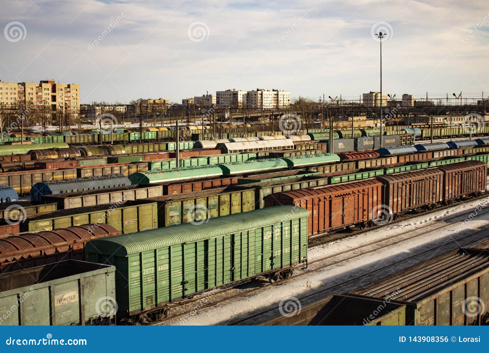 Freight Trains at the Railway Station Editorial Photo - Image of ...
