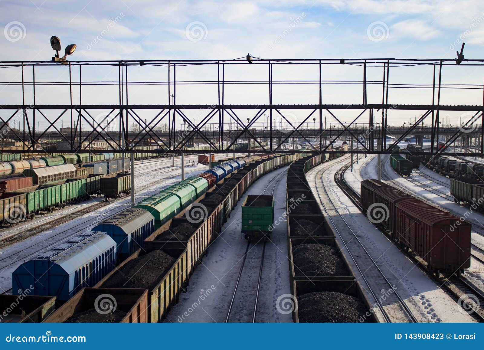 Freight Trains at the Railway Station Editorial Stock Photo - Image of ...