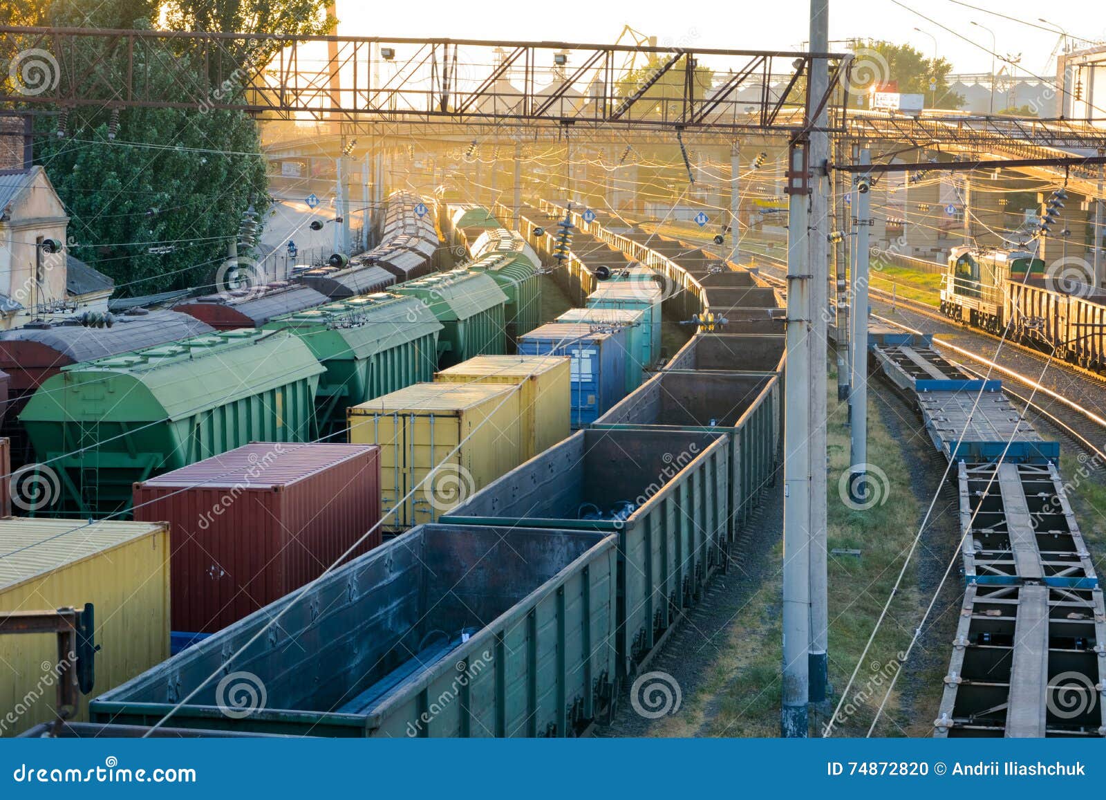 Freight trains parking stock photo. Image of railroad - 74872820