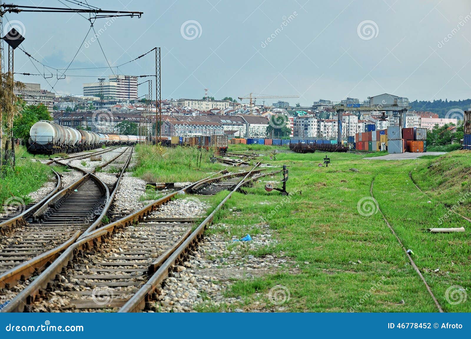 Freight Trains at a Station Stock Photo - Image of transport, freight ...