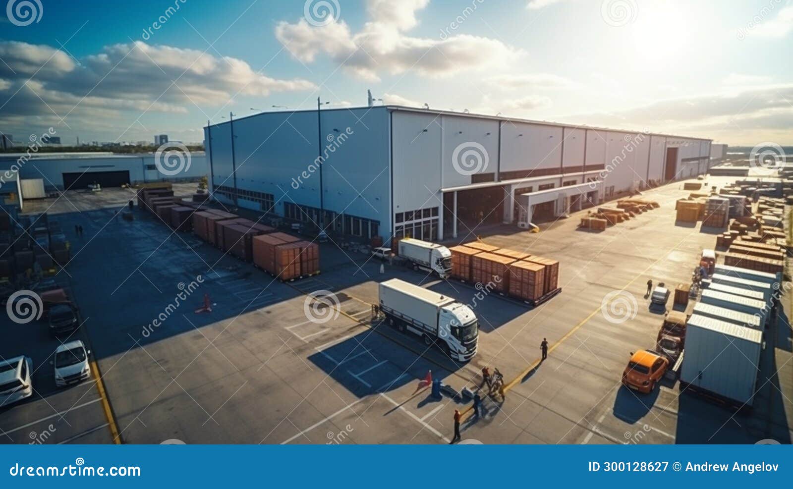 Freight Transportation. Truck in Warehouse Distribution Center Stock ...