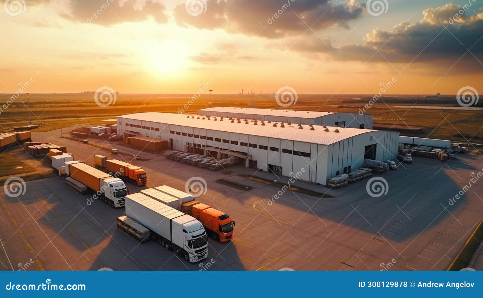 Freight Transportation. Truck in Warehouse Distribution Center Stock ...