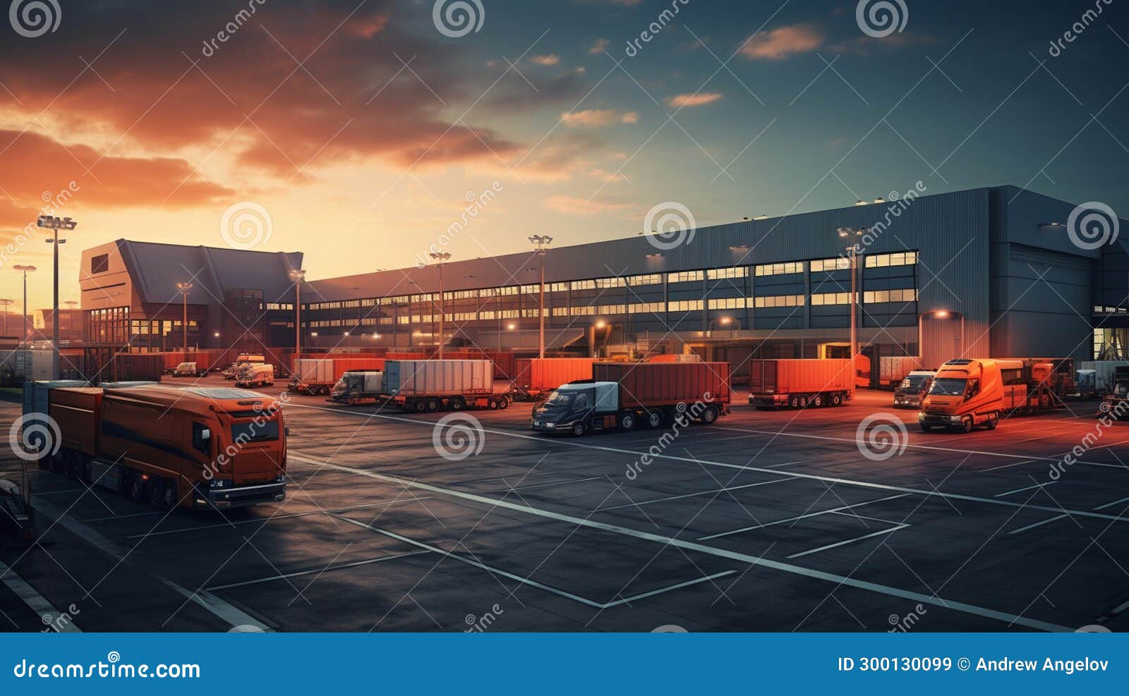 Freight Transportation. Truck in Warehouse Distribution Center Stock ...