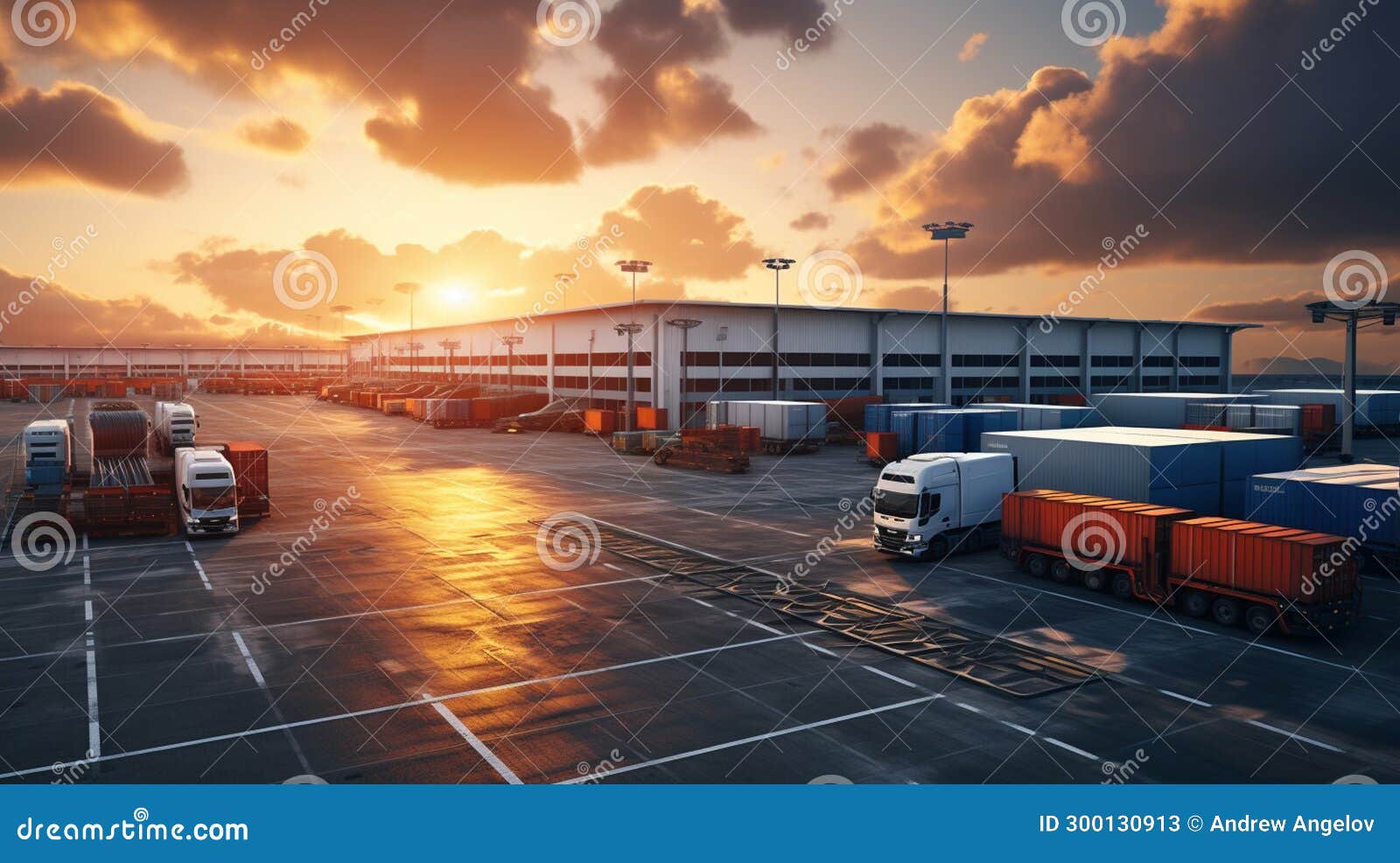 Freight Transportation. Truck in Warehouse Distribution Center Stock ...