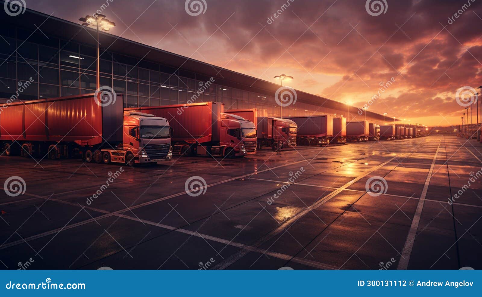 Freight Transportation. Truck in Warehouse Distribution Center Stock ...