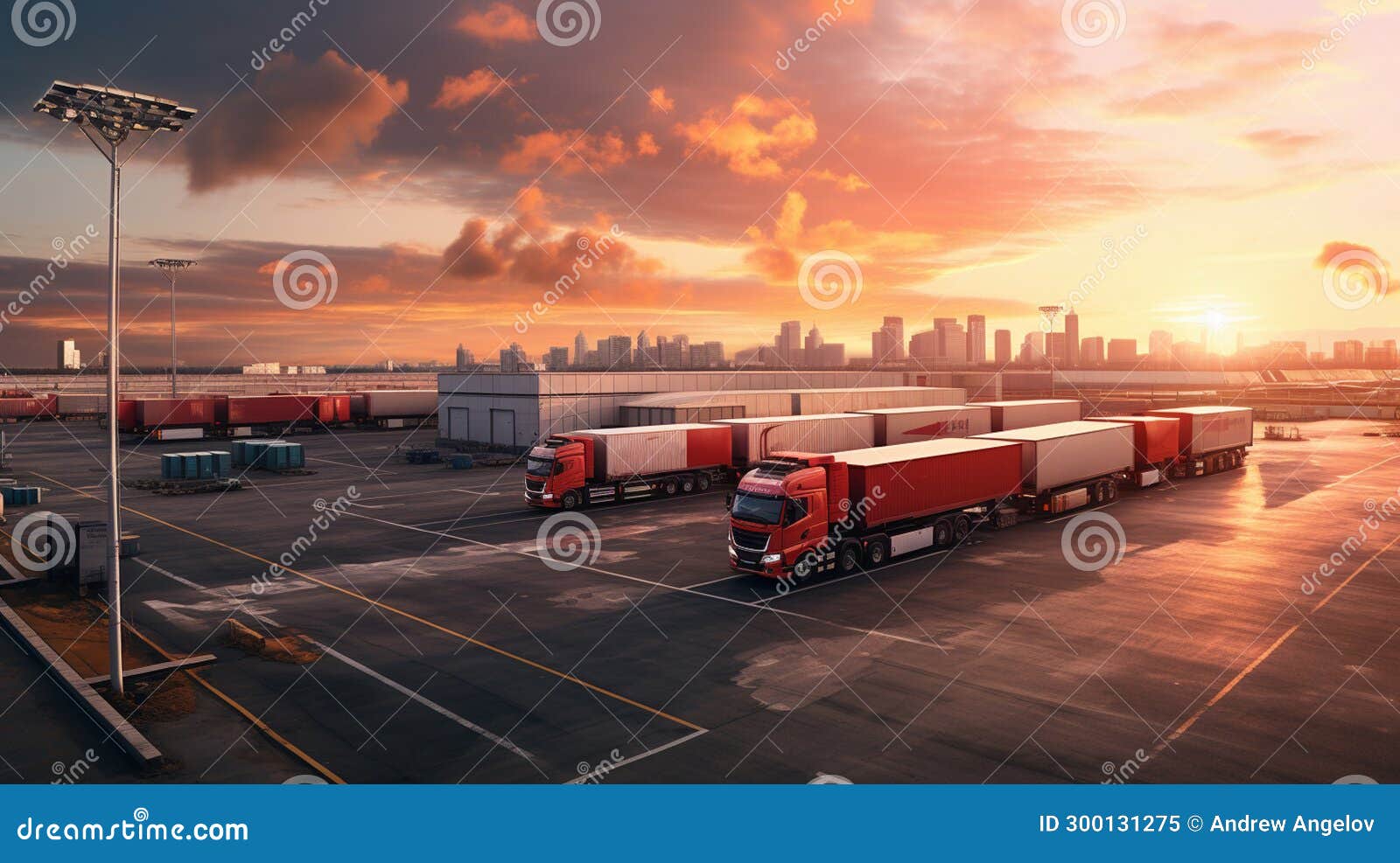 Freight Transportation. Truck in Warehouse Distribution Center Stock ...