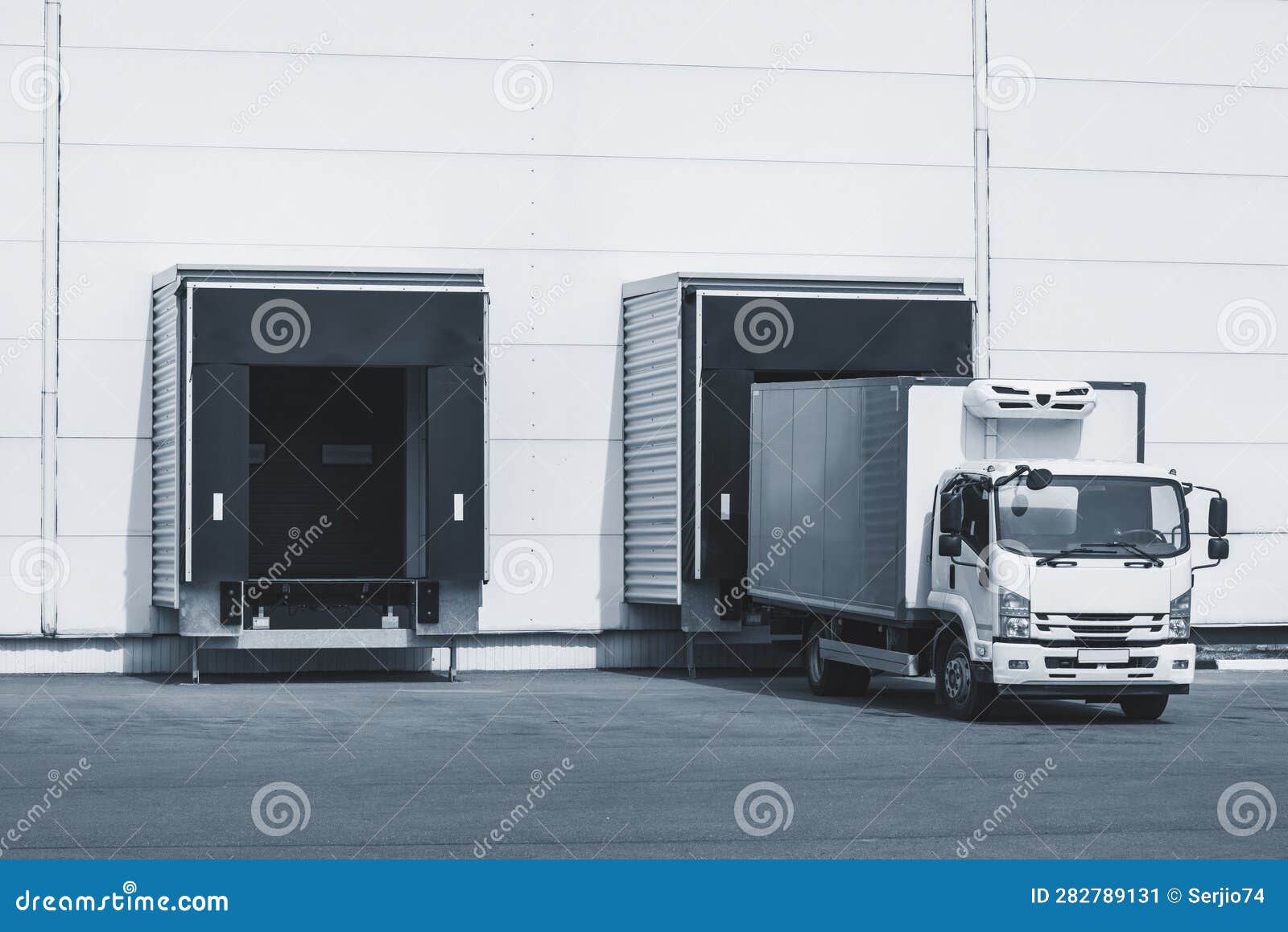 Freight Truck Stands by the Door. Stock Image - Image of delivery ...